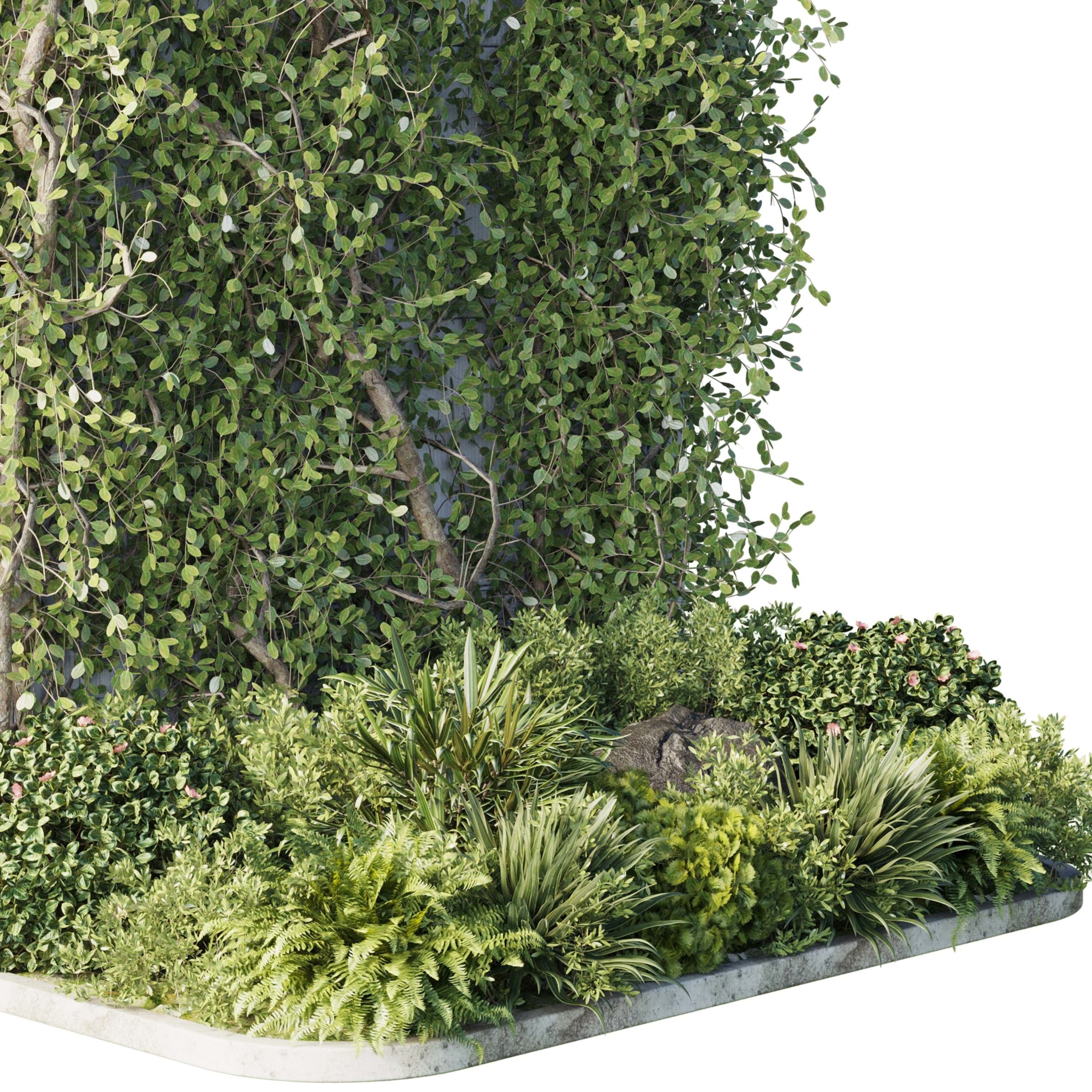 3D model Garden ivy of Plants shrubs and palm tree - outdoor garden VR ...