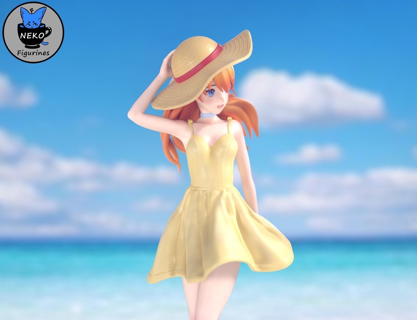 Asuka and Rei Summer Dress - Eva Anime Figurine for 3D printing 3D ...