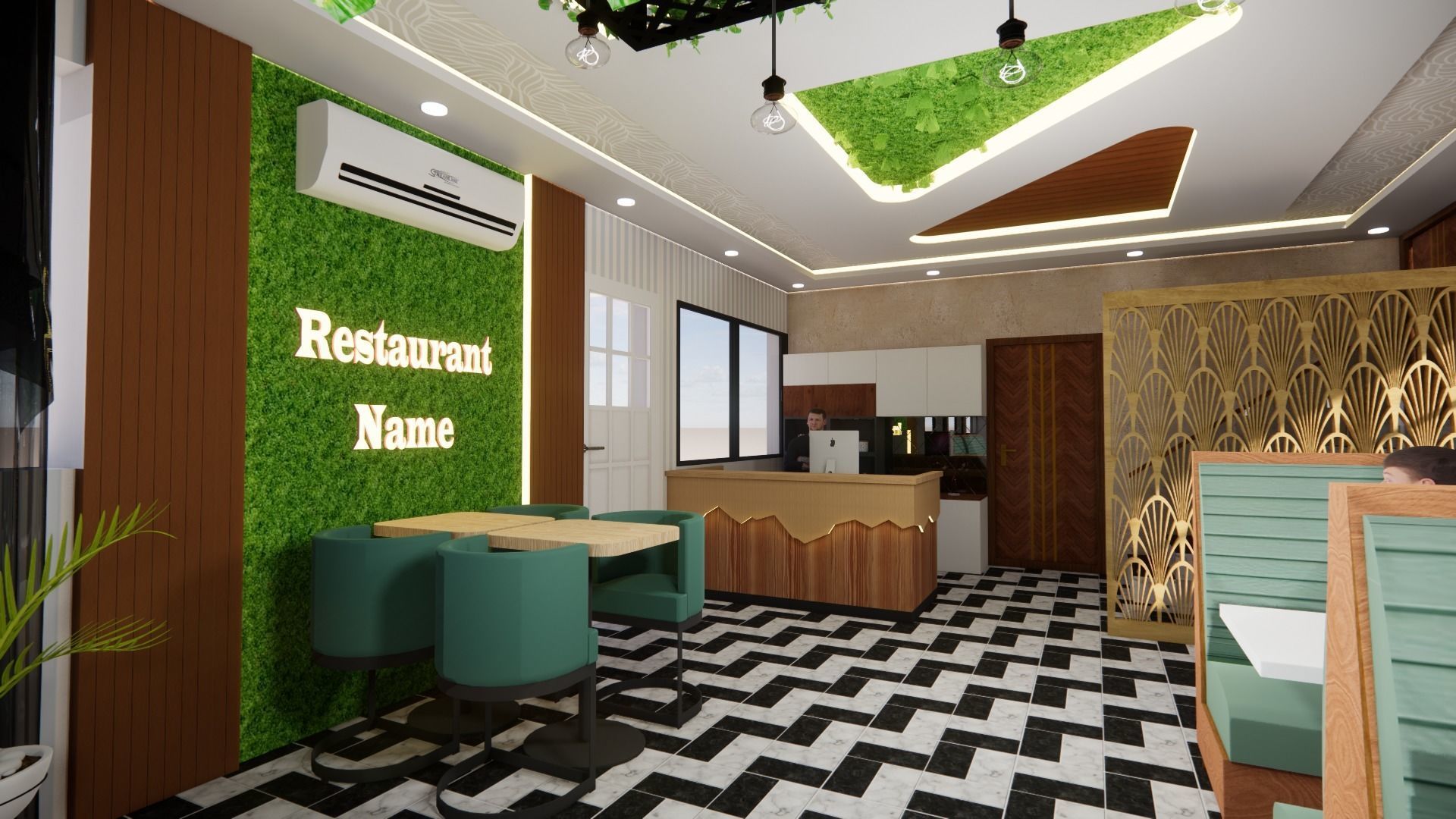 RESTAURANT INTERIOR 3D DESIGN 3D model | CGTrader