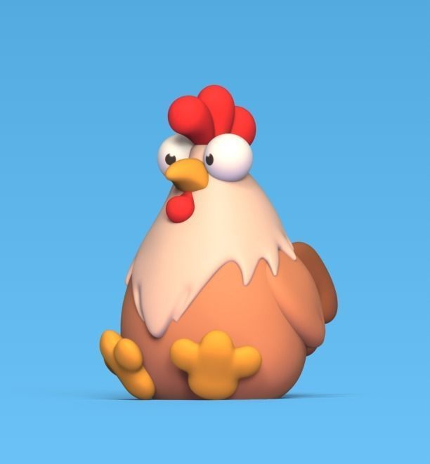Stylized Hen 3D model 3D printable | CGTrader