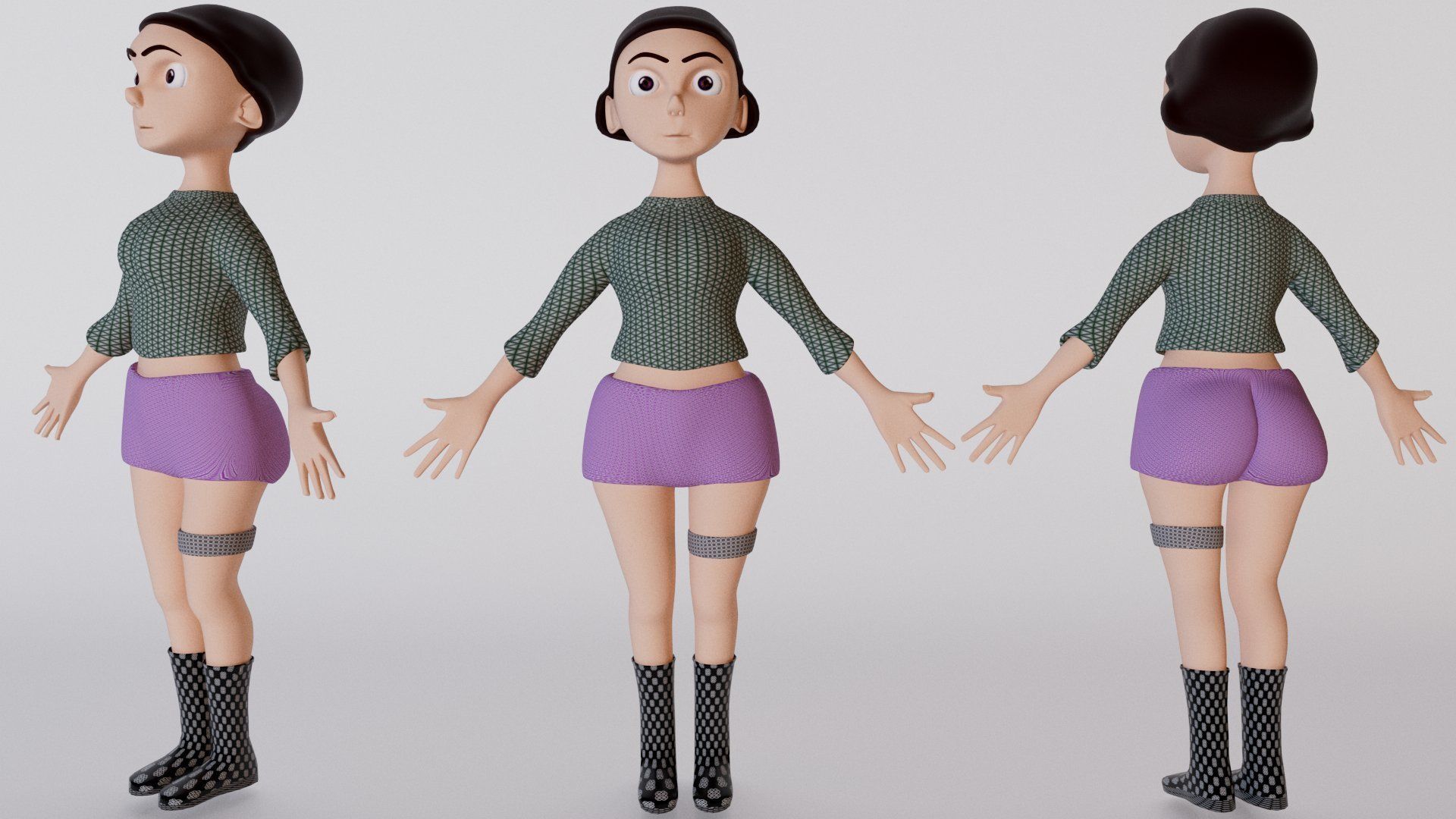 3D model 3d stylized Female Character Model VR / AR / low-poly | CGTrader