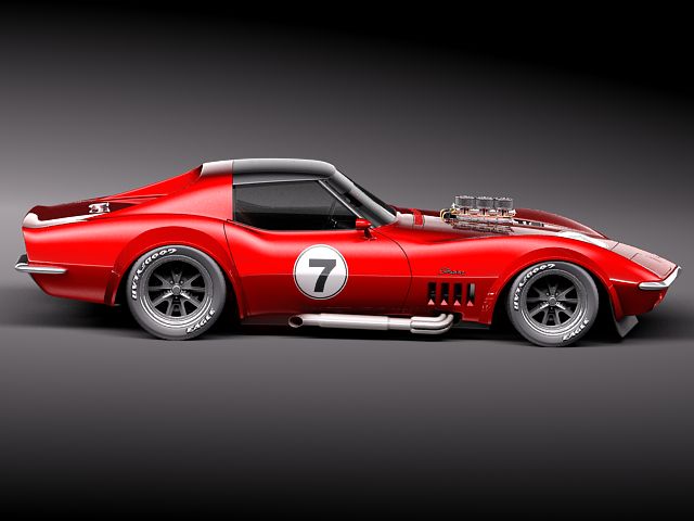 Chevrolet Corvette C3 1969 pro touring 3D ... 3D Model .max .obj .3ds ...