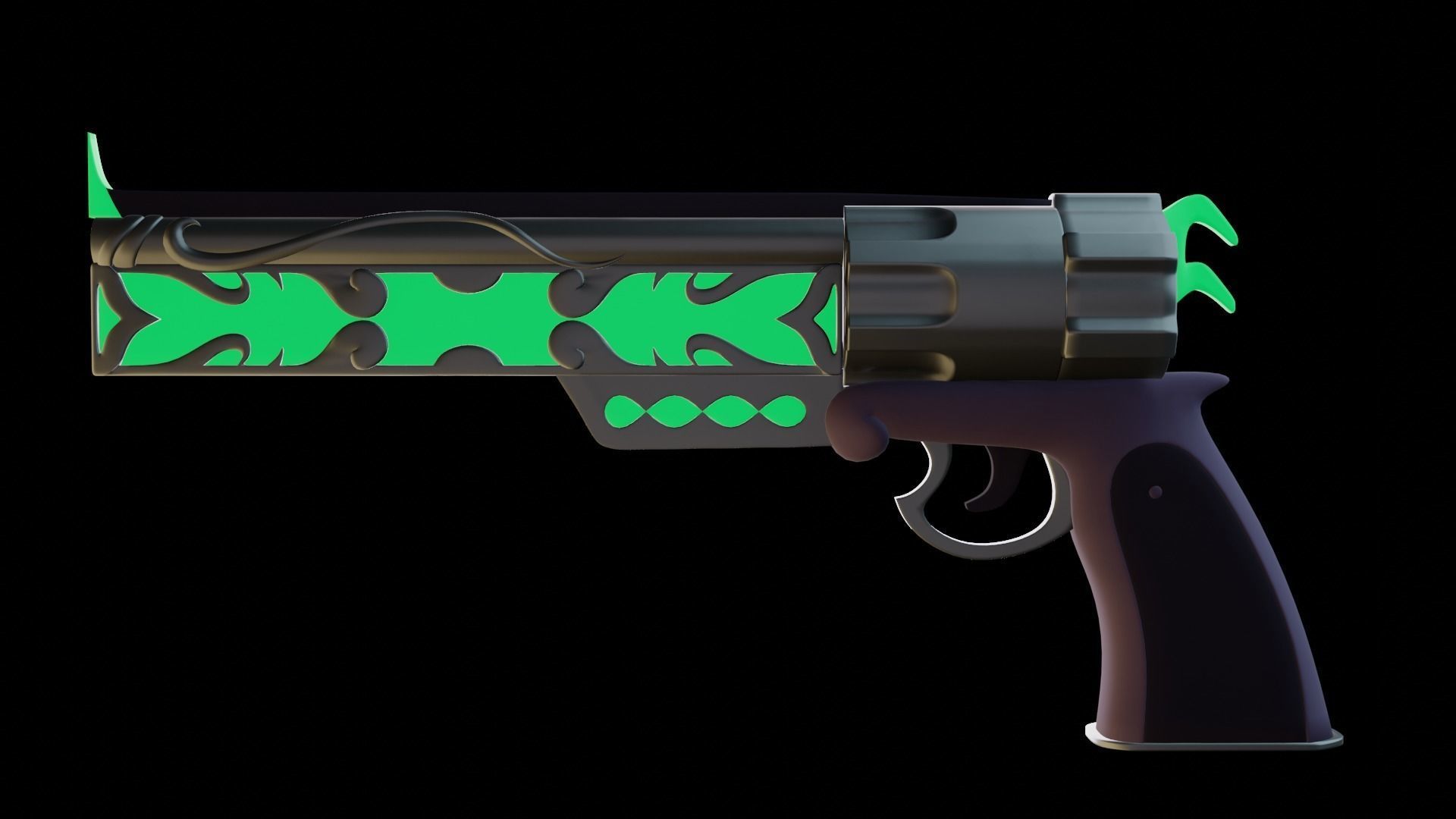 Fantasy Magic Scifi Revolver free 3D model | CGTrader