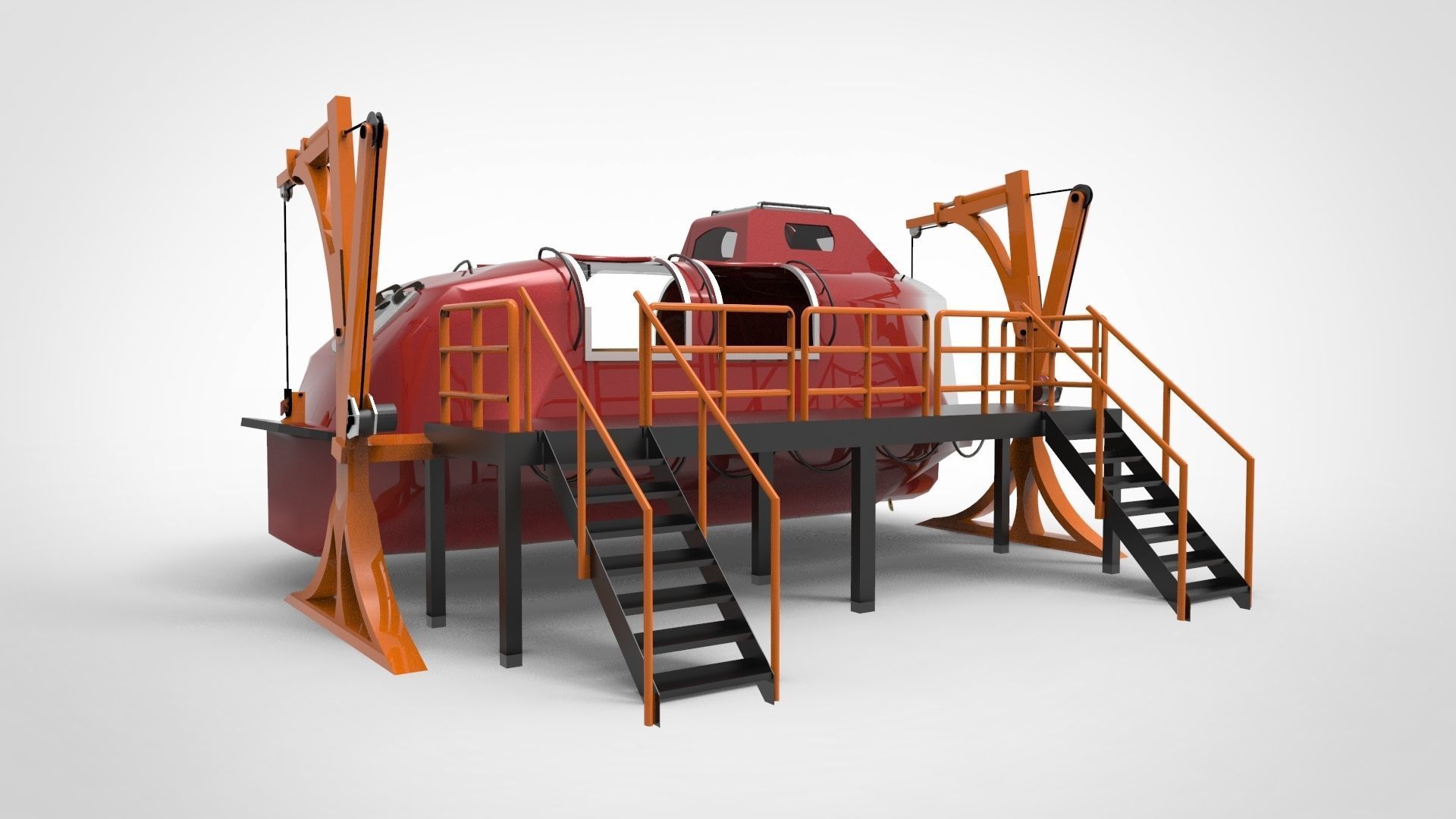 lifeboat full of tools 3D model | CGTrader