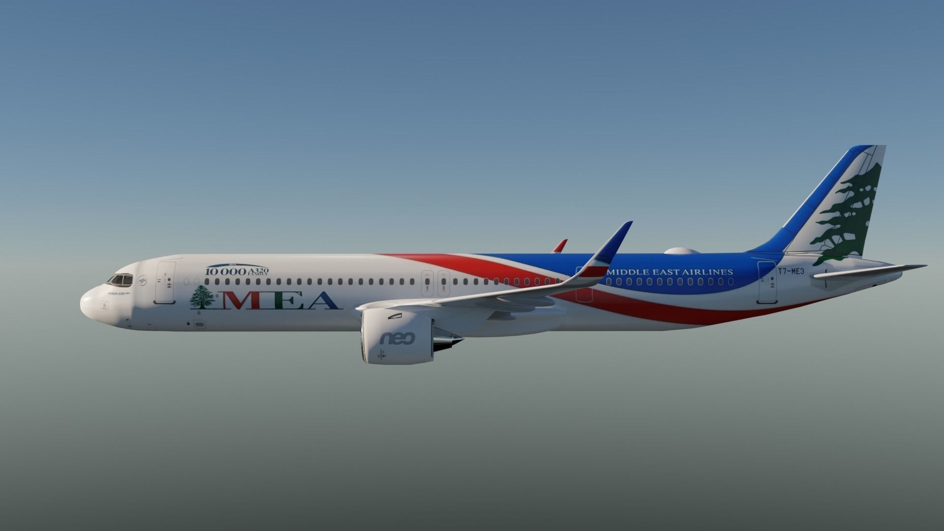 3D model Middle East Airlines A321 Neo 321 nx more liveries in desc VR ...