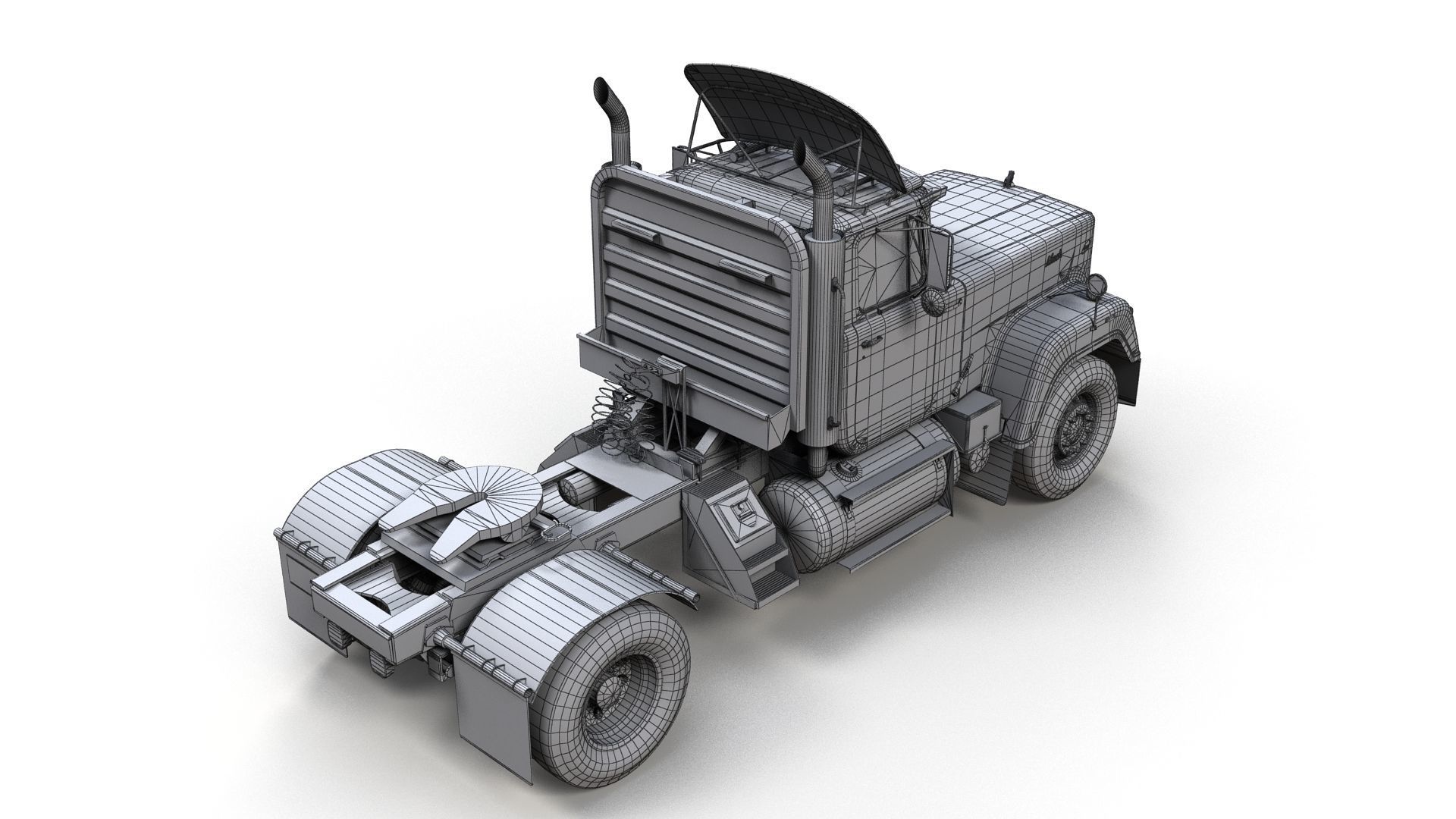 3D model SuperLiner single axle semitruck VR / AR / low-poly | CGTrader