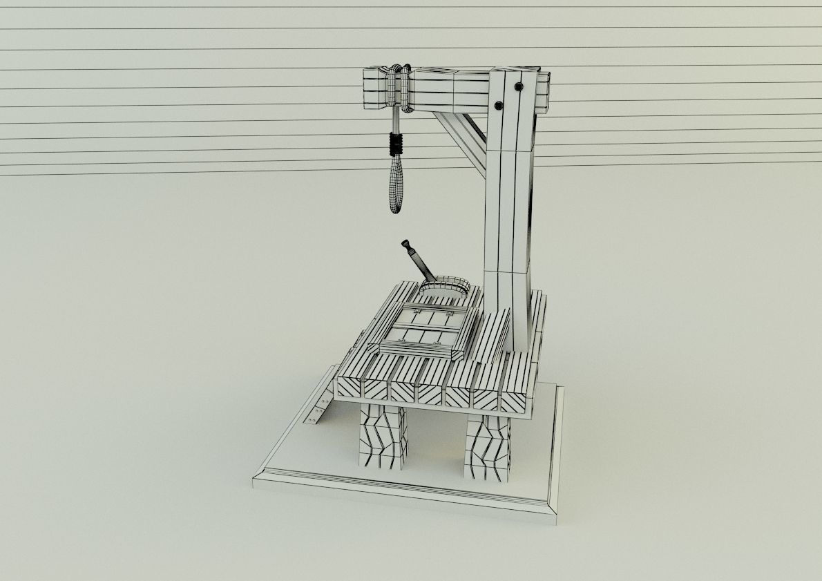Gallows execution board 3D model | CGTrader