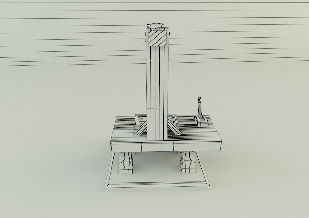 Gallows execution board 3D model | CGTrader
