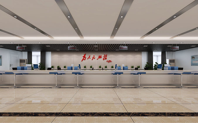 Modern office service station desk 3D model | CGTrader