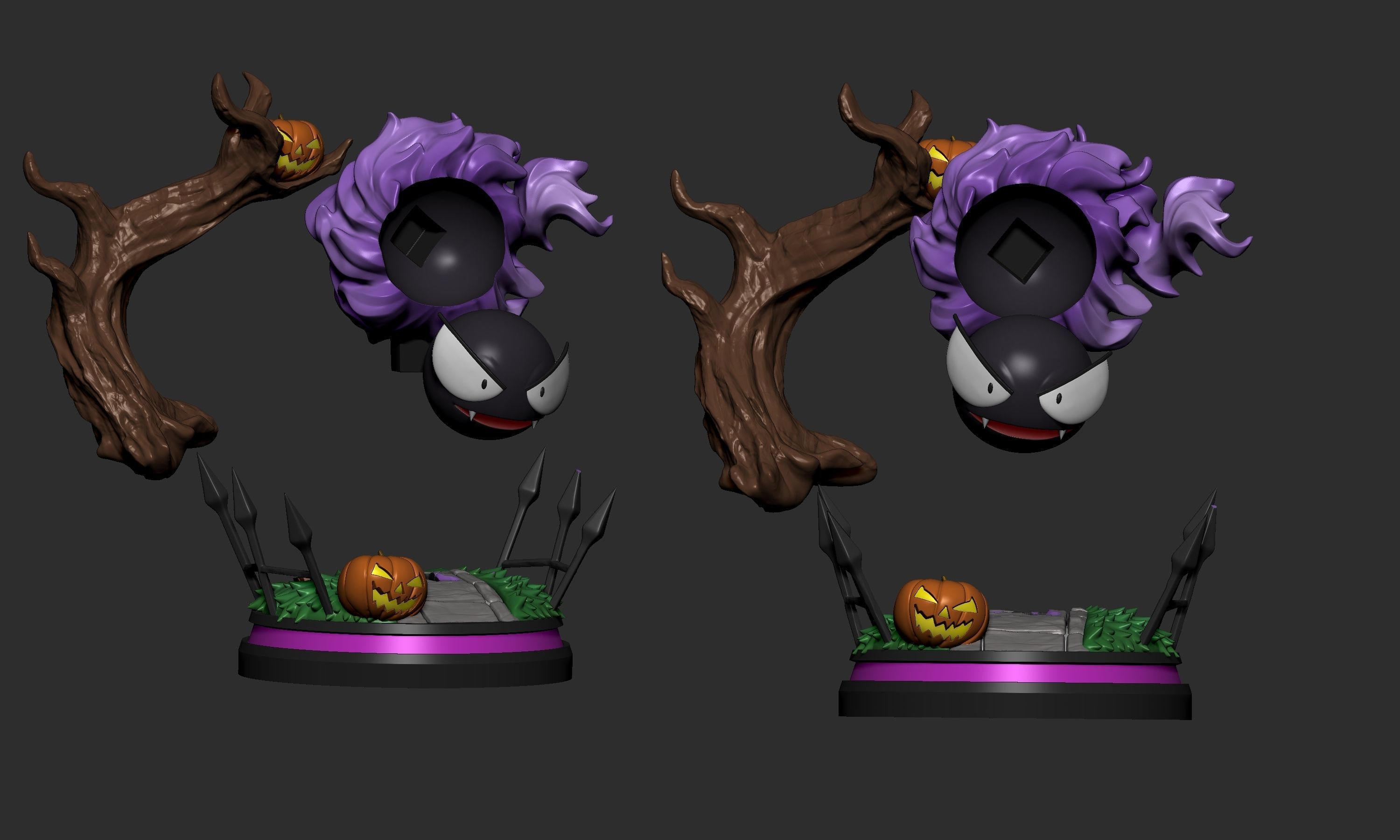 Pokemon - Gastly Haunter and Gengar Figure 3D model 3D printable | CGTrader