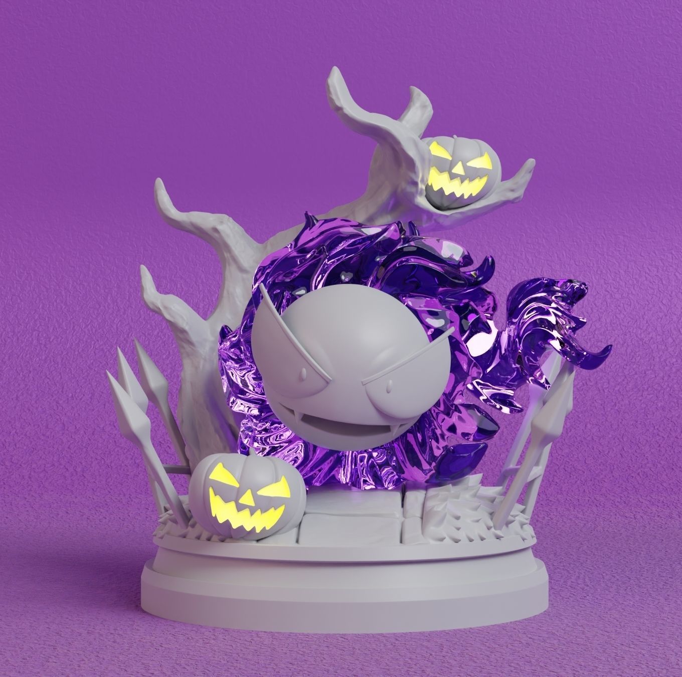 Pokemon - Gastly Haunter and Gengar Figure 3D model 3D printable | CGTrader