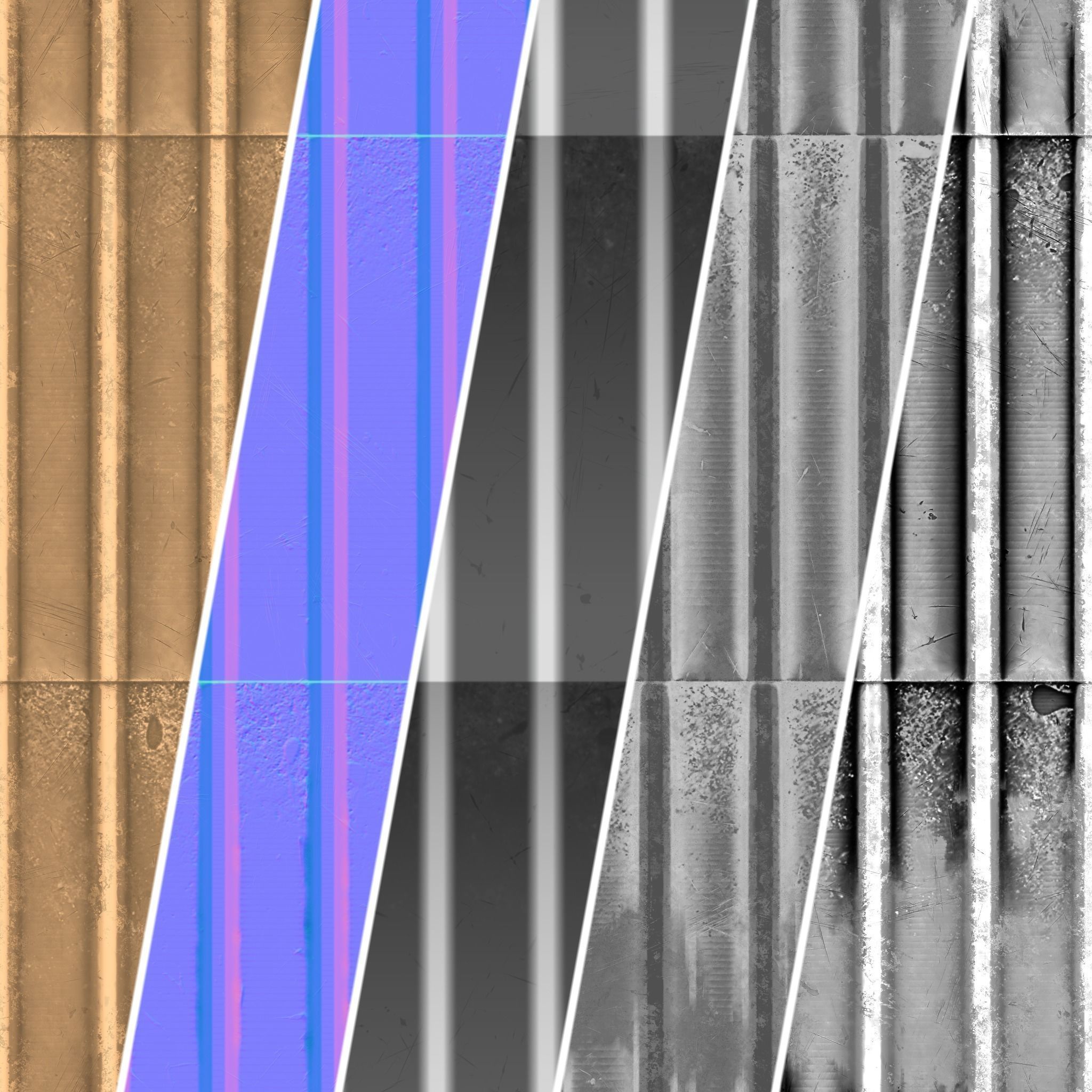 Texture Roof Tile Materials 92- Metal Roofing By Sbsar Seamless Pbr 4k ...