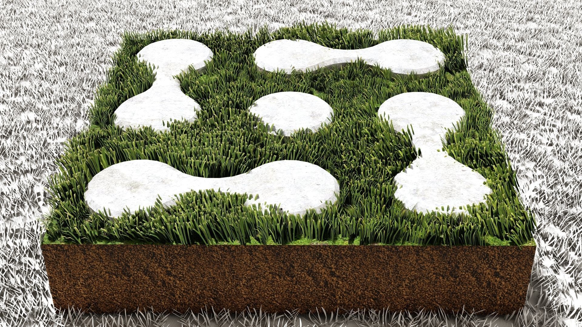 Circular Connected Grass Paver 3d Model Cgtrader