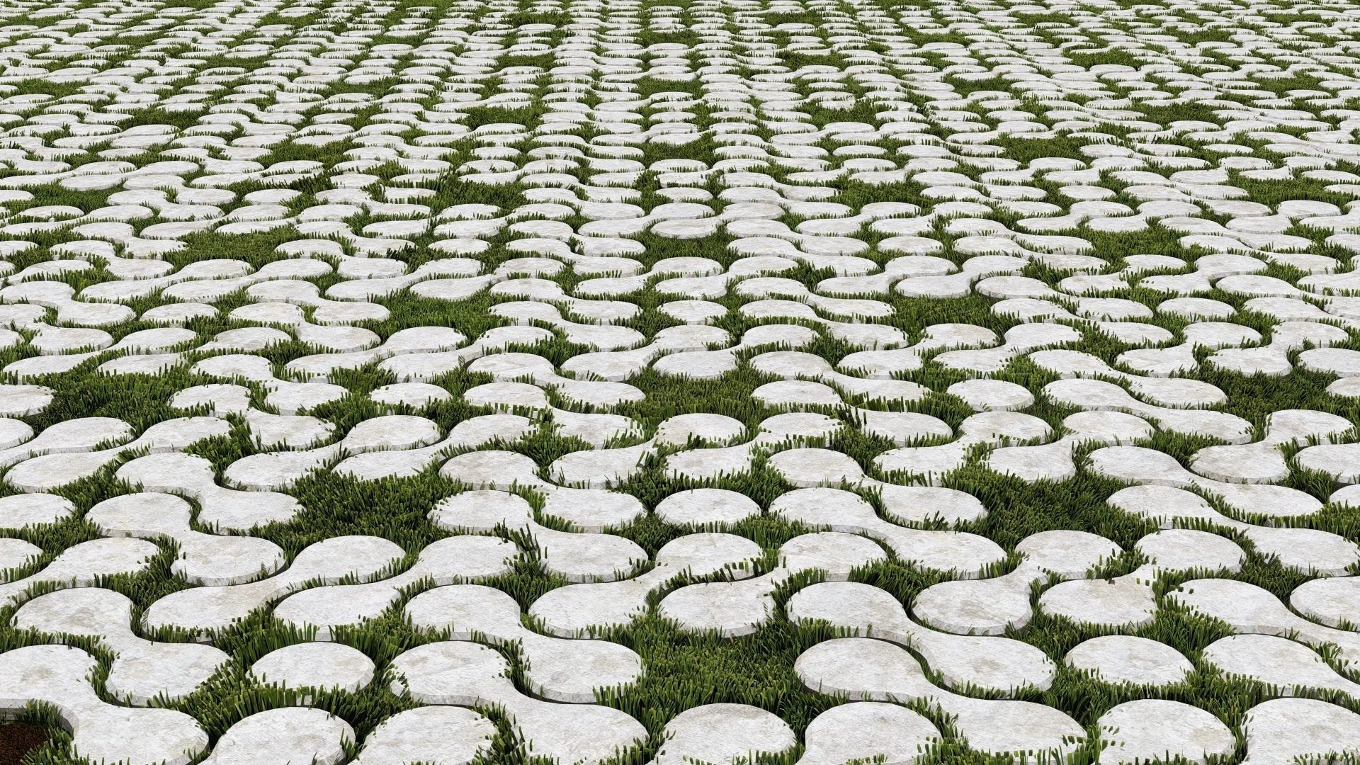 Circular Interlocked Grass Paver 3D model | CGTrader