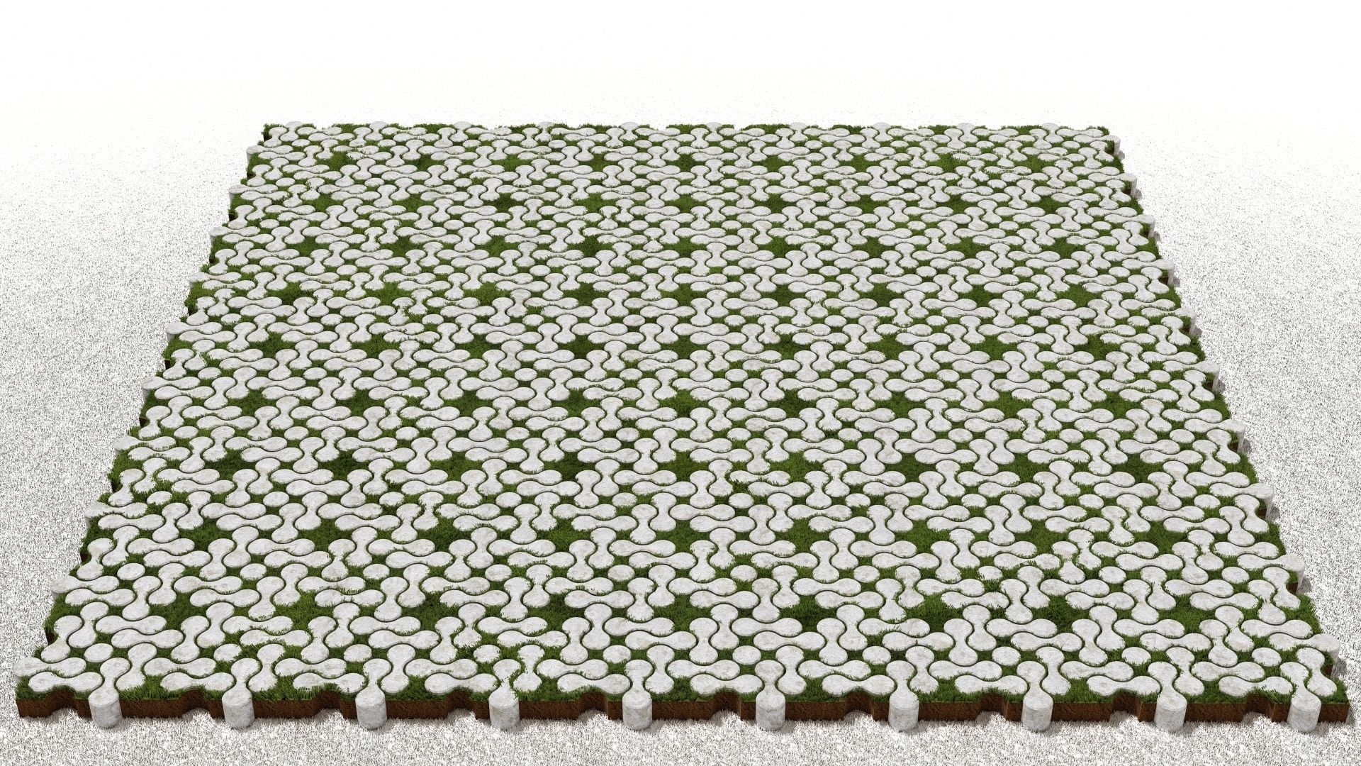 Circular Interlocked Grass Paver 3D model | CGTrader