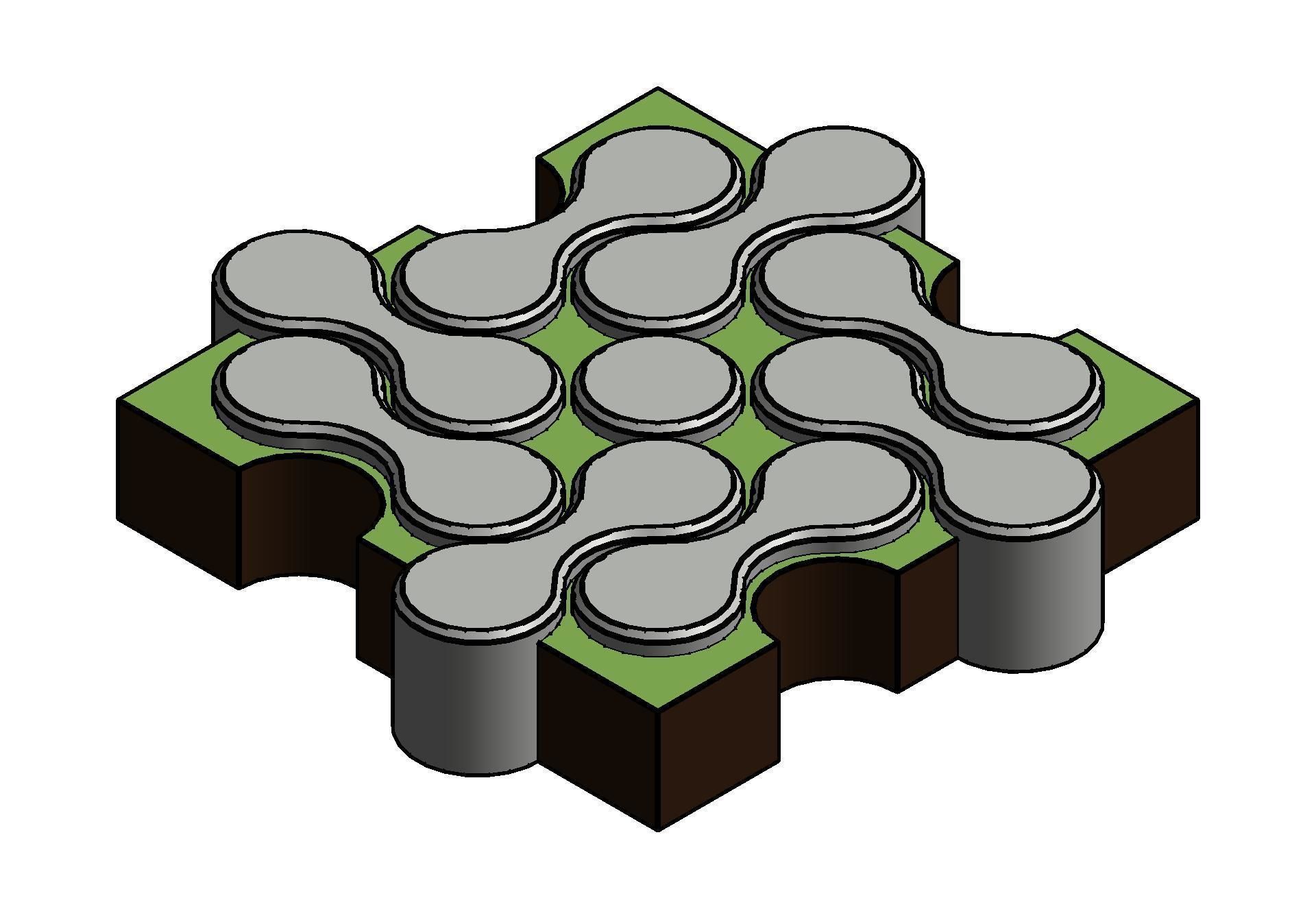 Circular Interlocked Grass Paver 3D model | CGTrader
