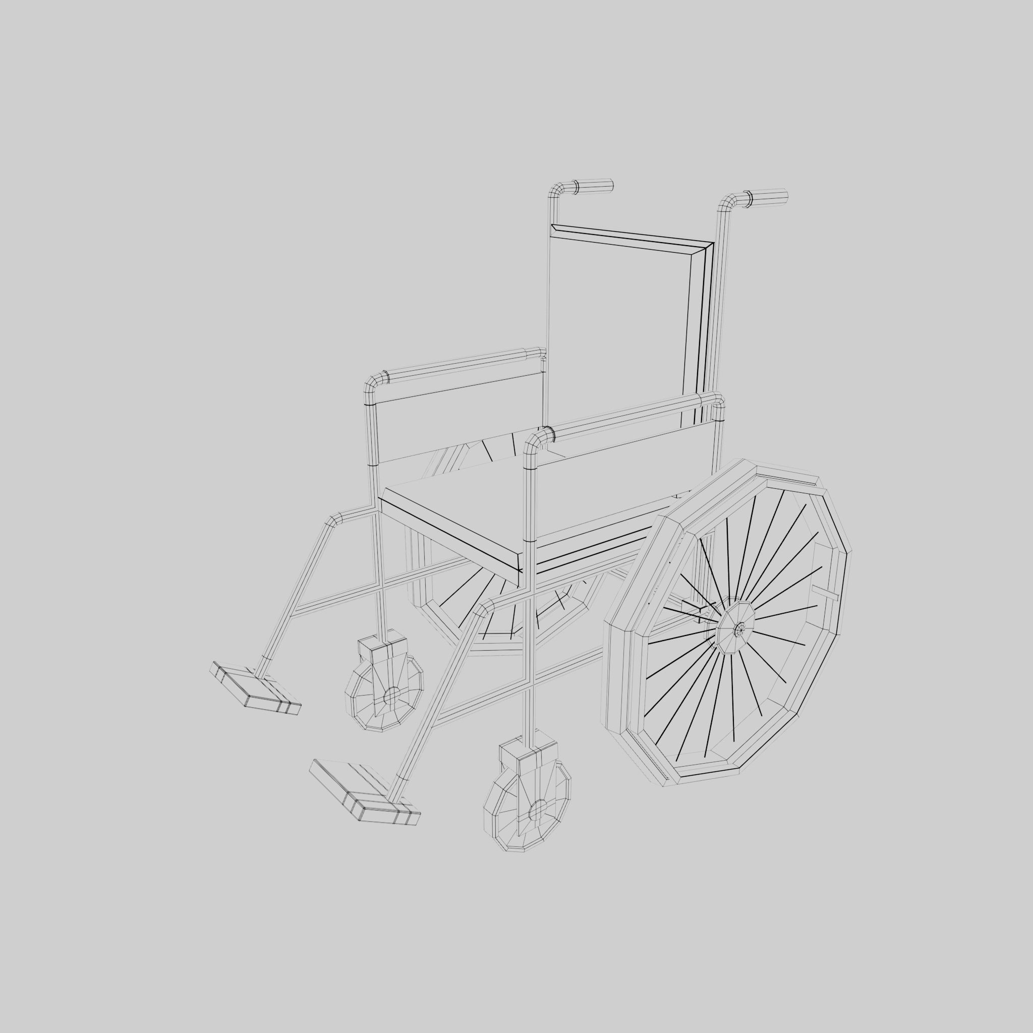 Old wheel chair Maya free 3D model 3D printable | CGTrader