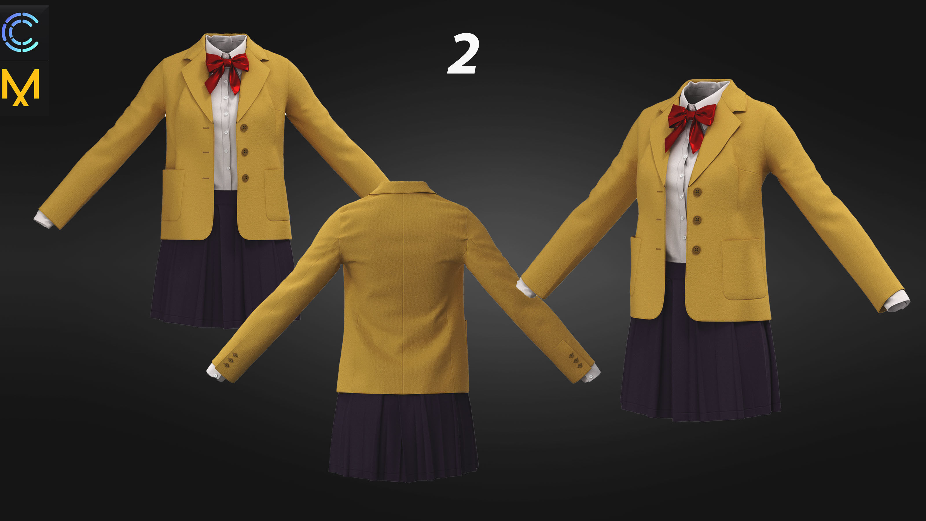 school uniforms marvelous designer 3D model | CGTrader