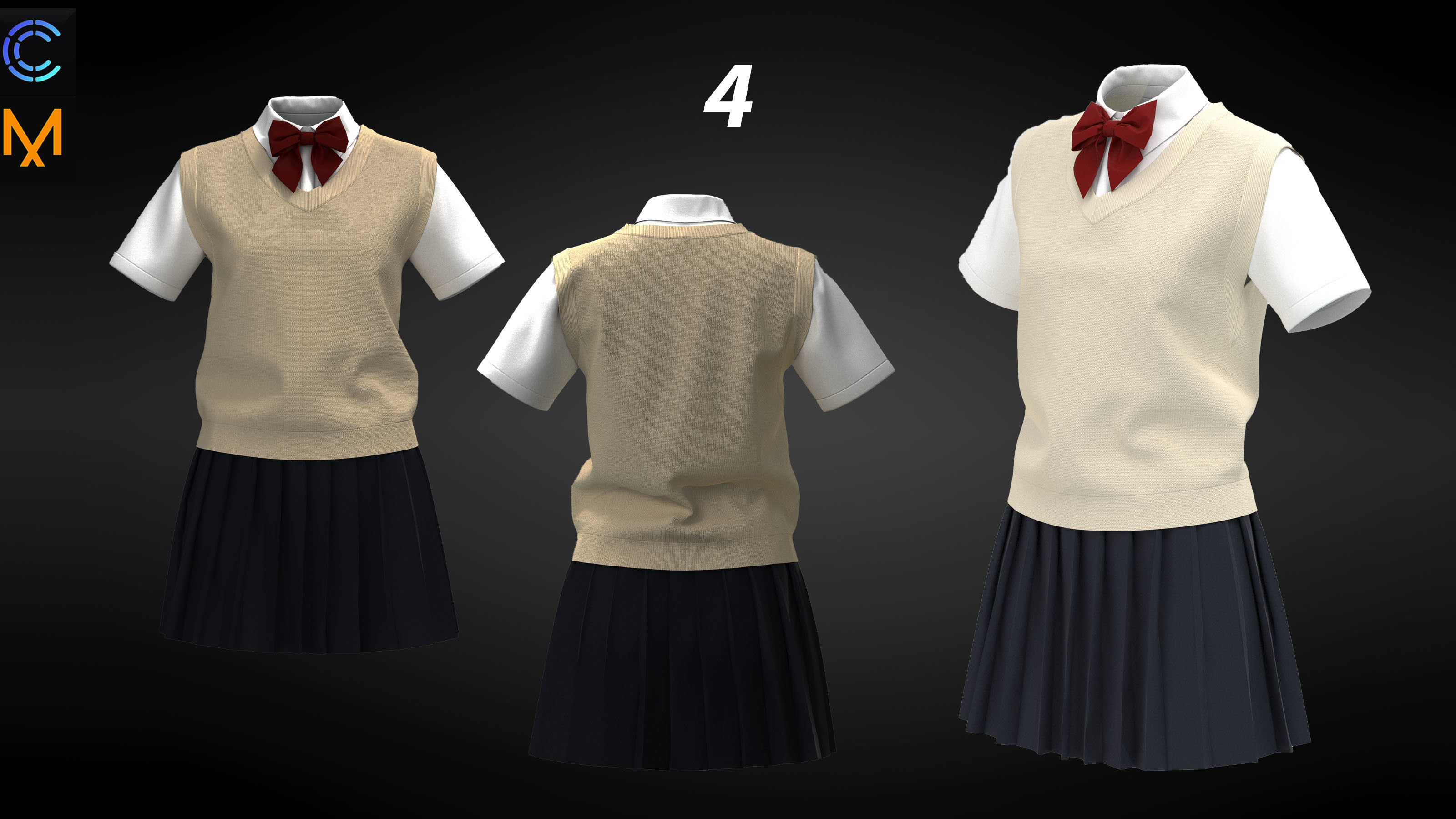 school uniforms marvelous designer 3D model | CGTrader