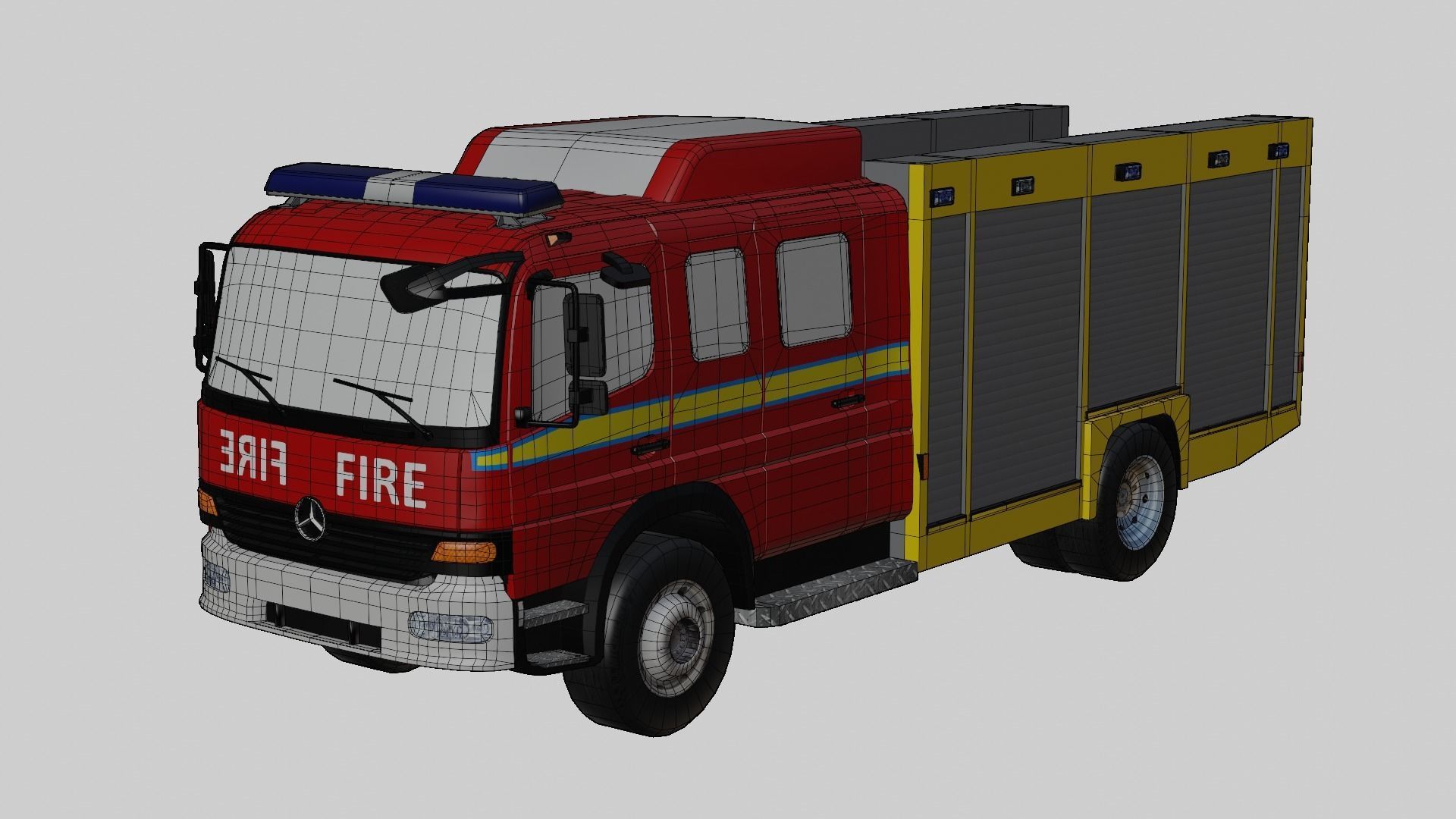 UK Fire and Rescue Mercedes Benz Atego FRU 3D model | CGTrader