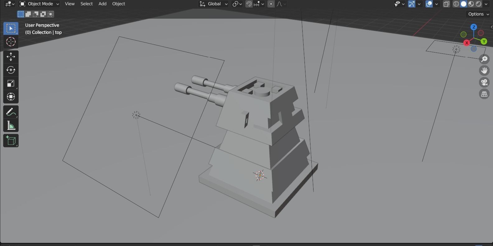 3D gun model 3d Turret animation free VR / AR / low-poly 3D model ...