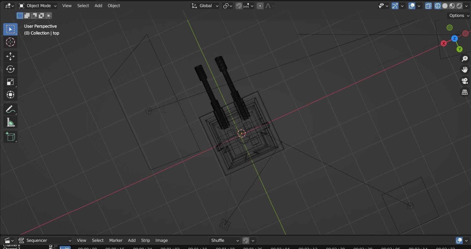 3D gun model 3d Turret animation free VR / AR / low-poly 3D model ...