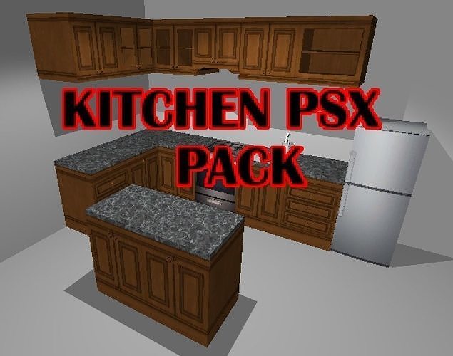 3D model Kitchen PSX asset pack VR / AR / low-poly | CGTrader