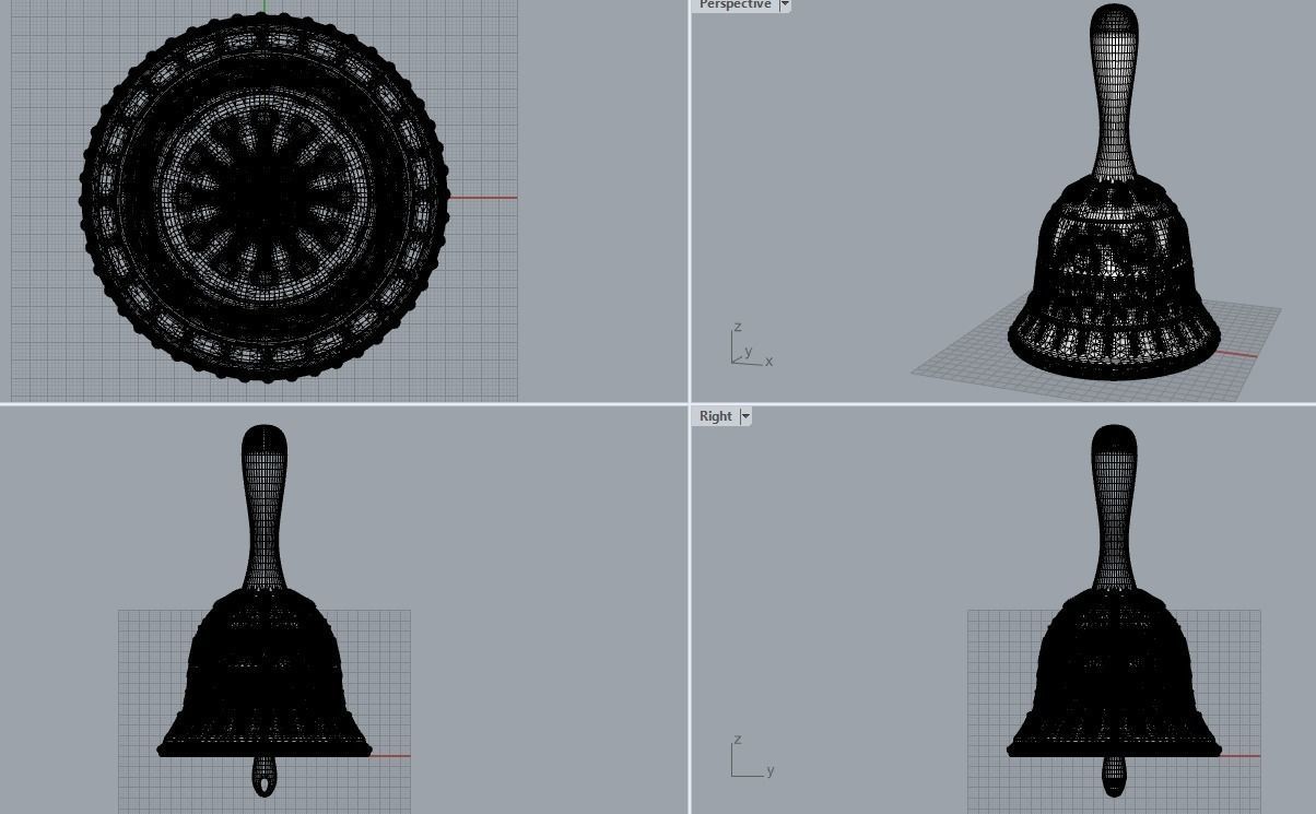 Ornated bell 3D model 3D printable | CGTrader