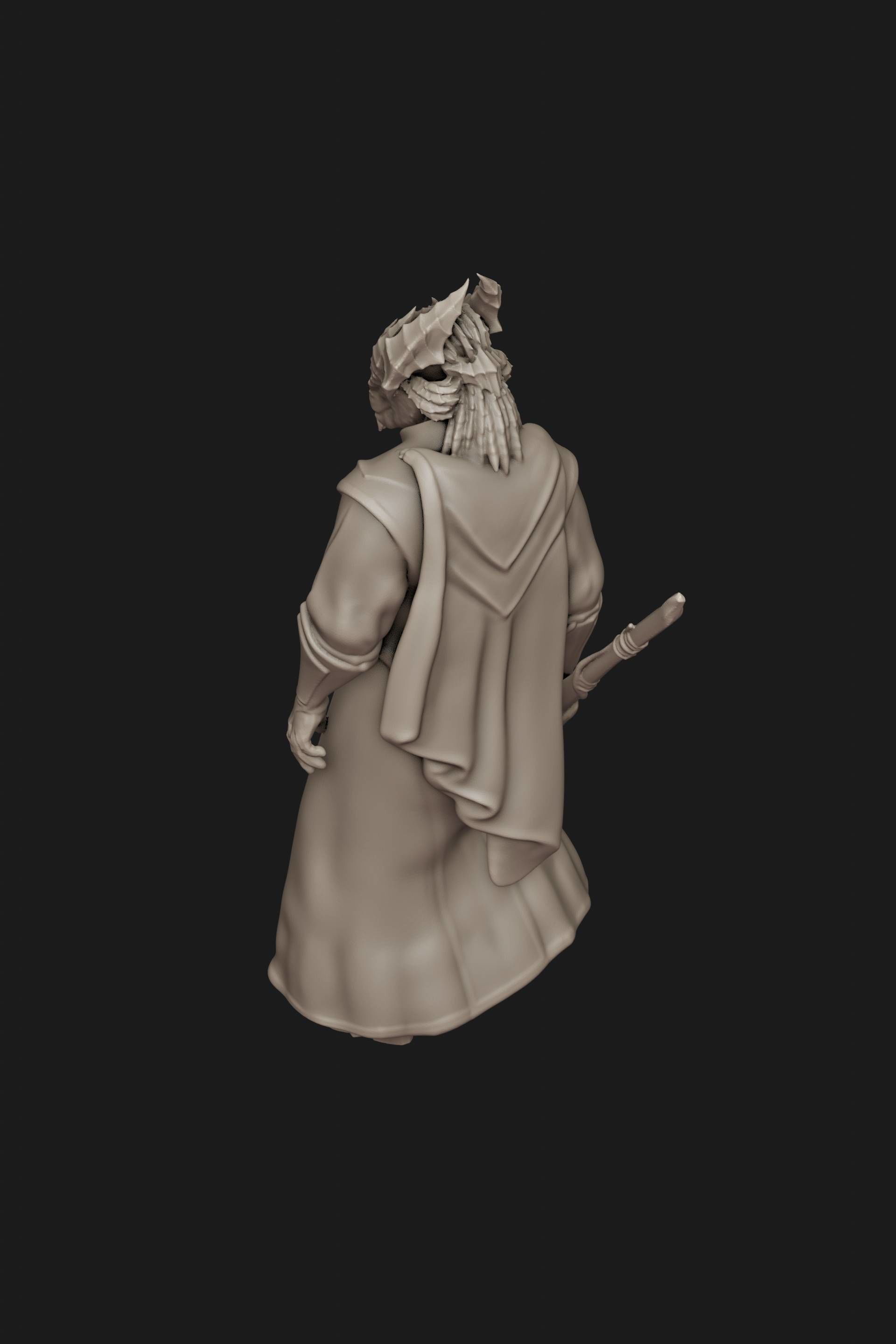Dragonborn Wizard Miniature Stl