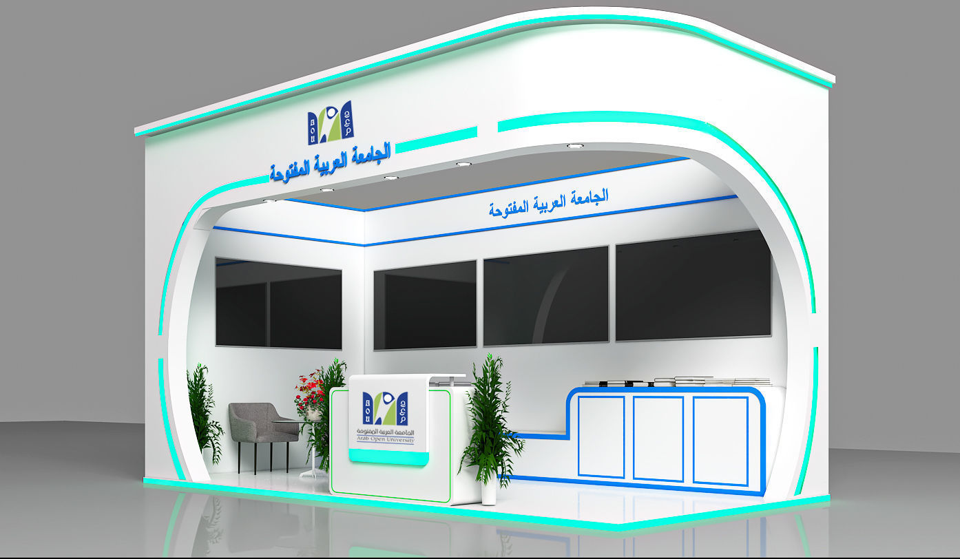 booth 6x3 two side open 3D model | CGTrader