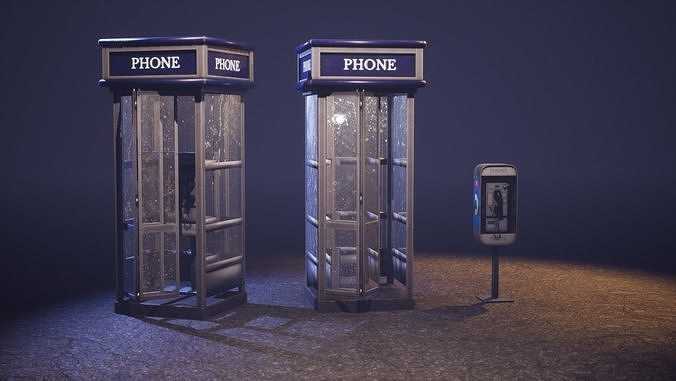 3D model Stylized Pay Phone VR / AR / low-poly | CGTrader