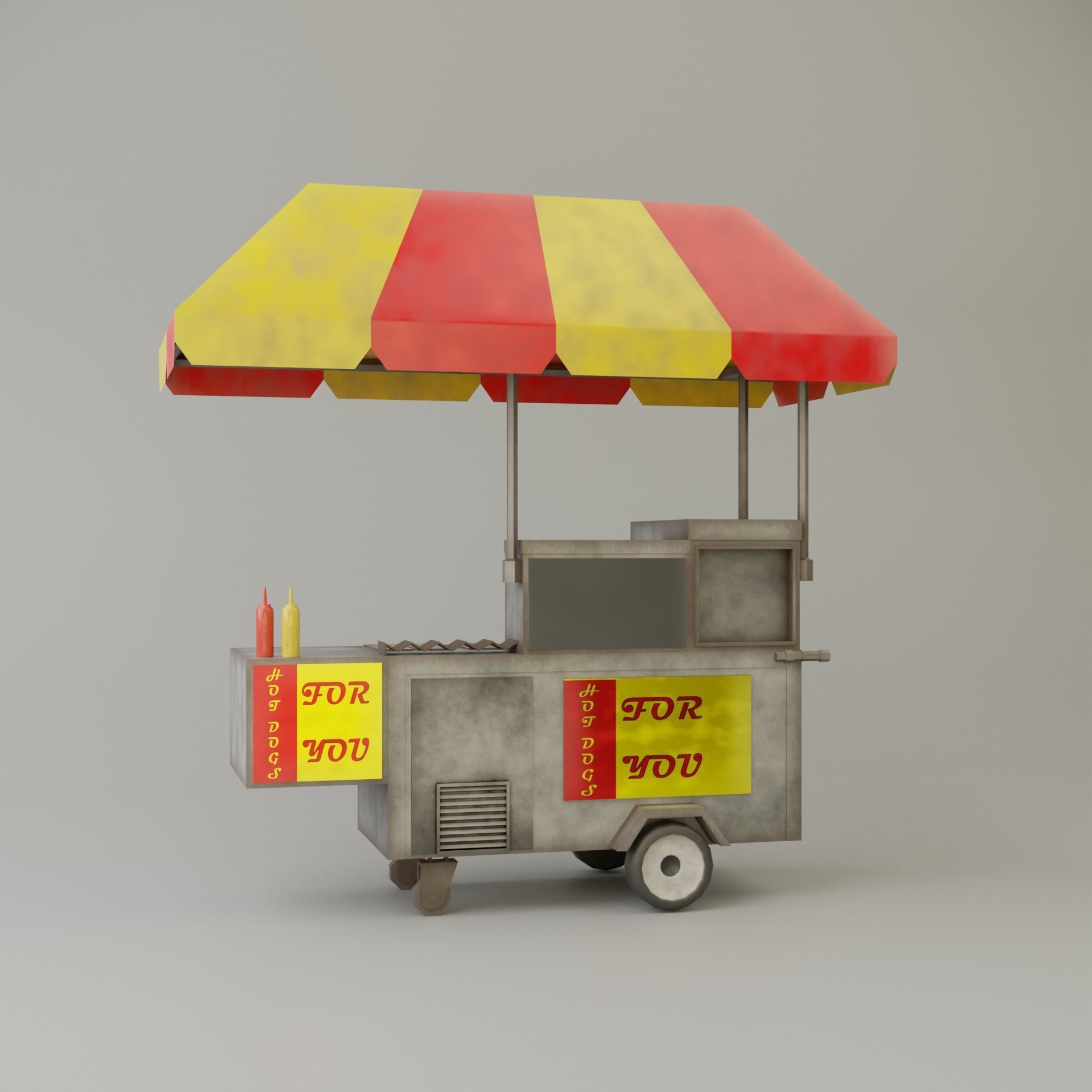 3D model LES HOT-DOGS stand VR / AR / low-poly | CGTrader