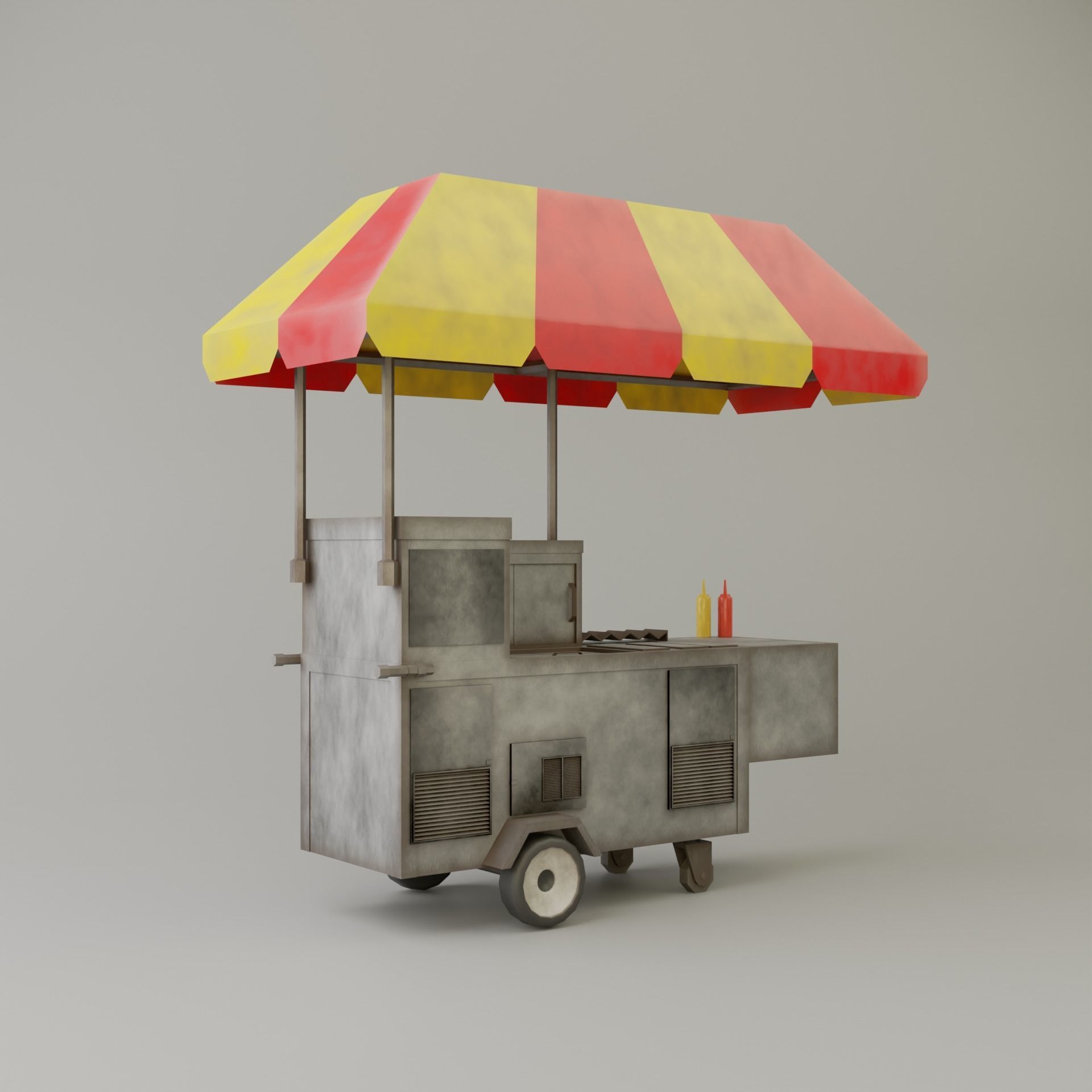 3D model LES HOT-DOGS stand VR / AR / low-poly | CGTrader