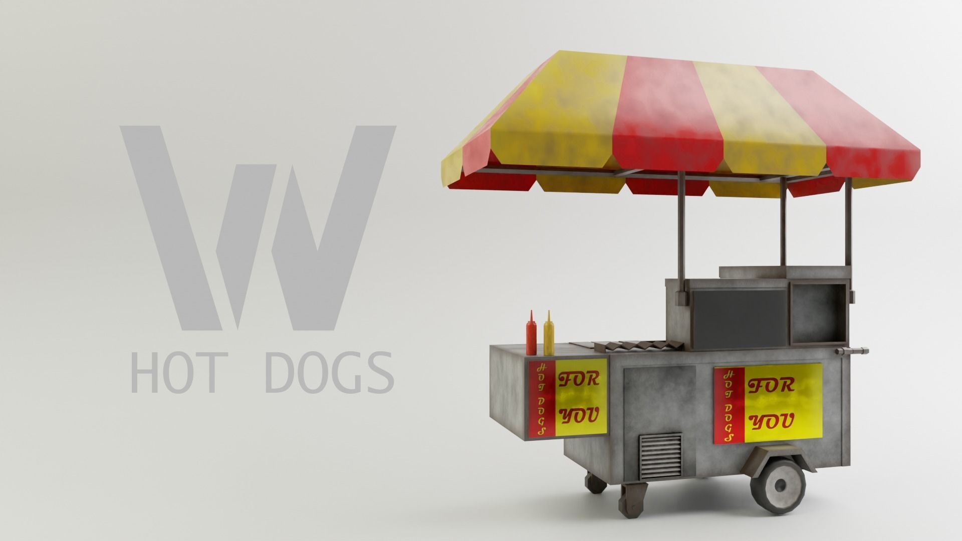 3D model LES HOT-DOGS stand VR / AR / low-poly | CGTrader