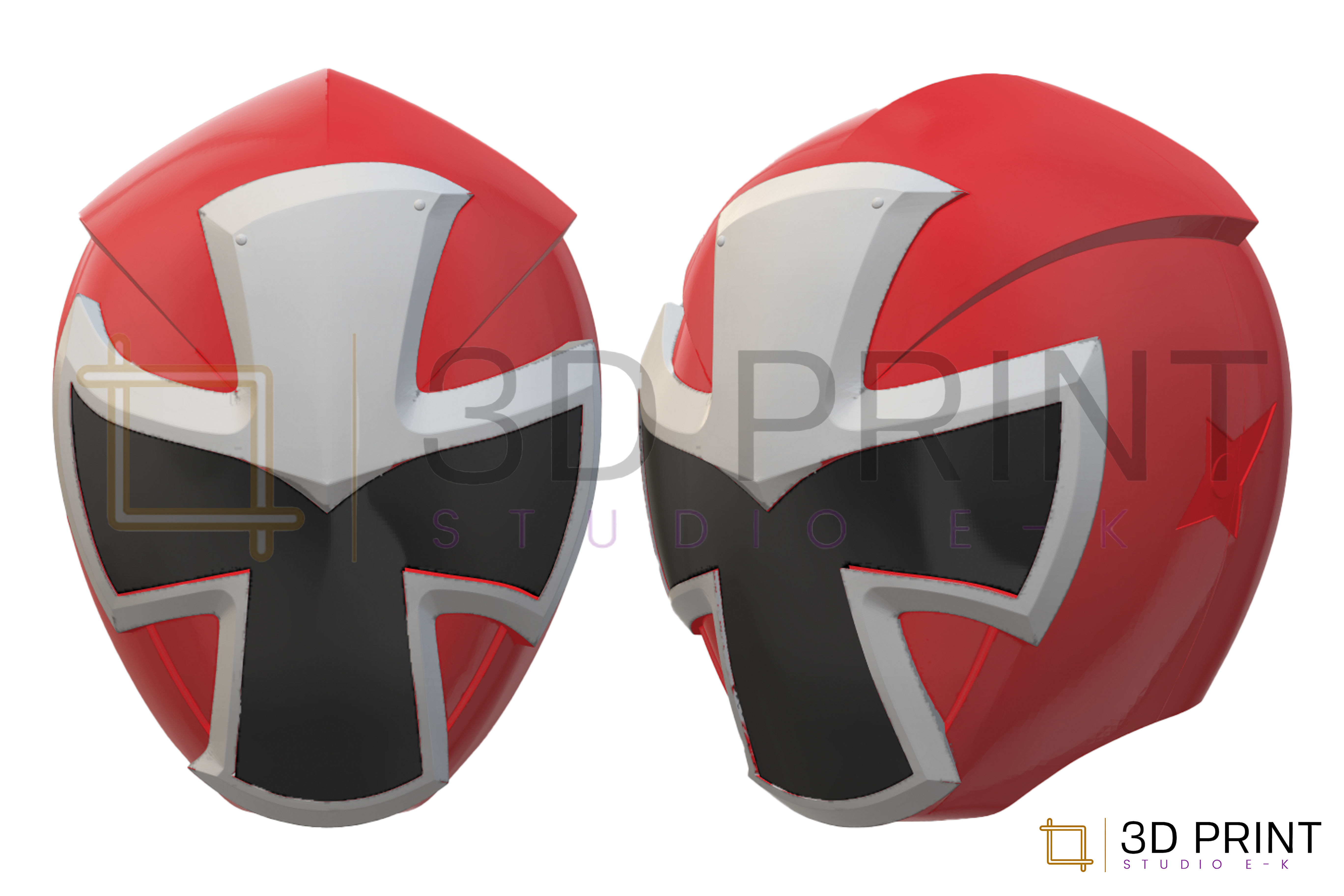 Power Rangers Ninja Steel Red Ranger helmet 3D model 3D printable ...