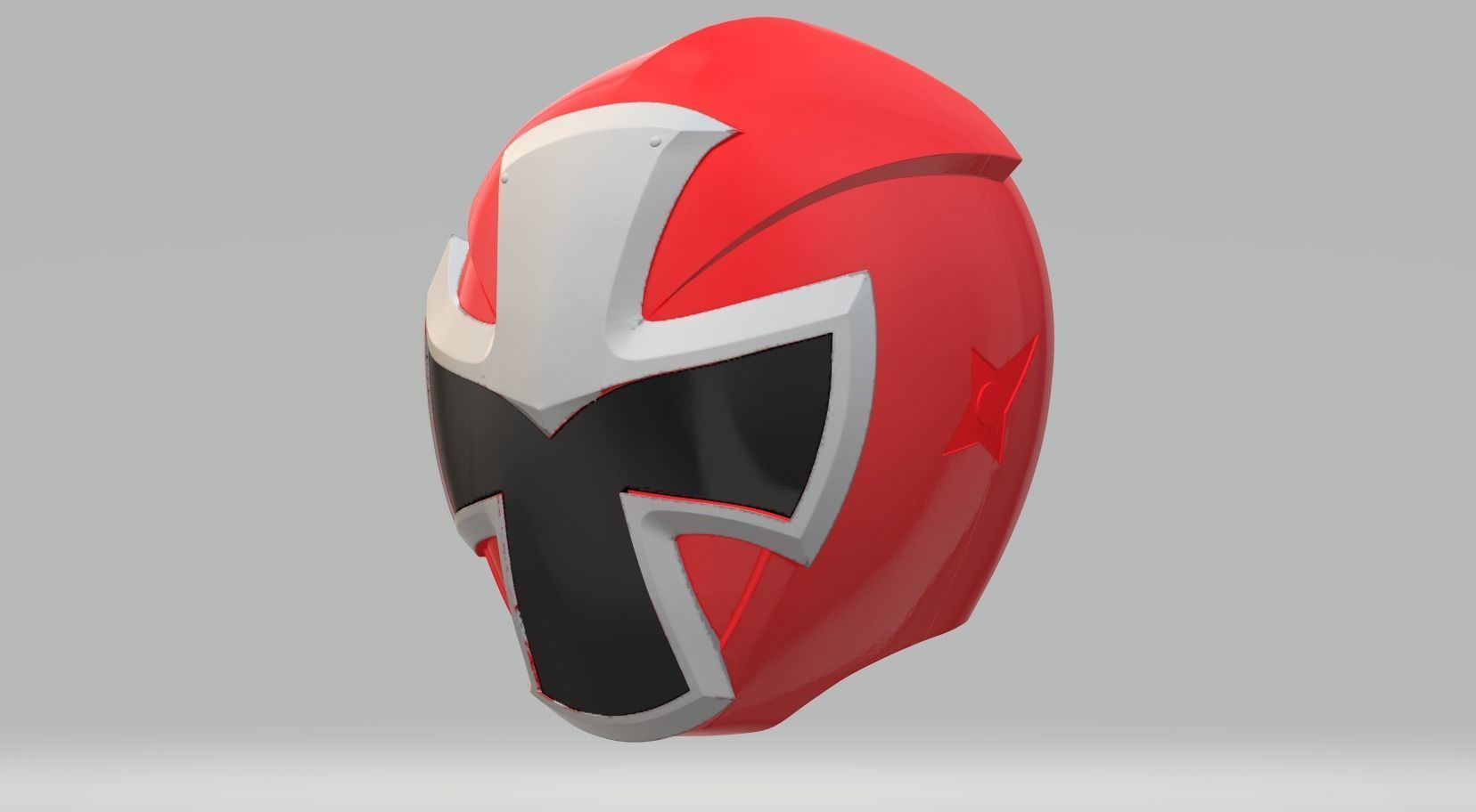 Power Rangers Ninja Steel Red Ranger helmet 3D model 3D printable ...