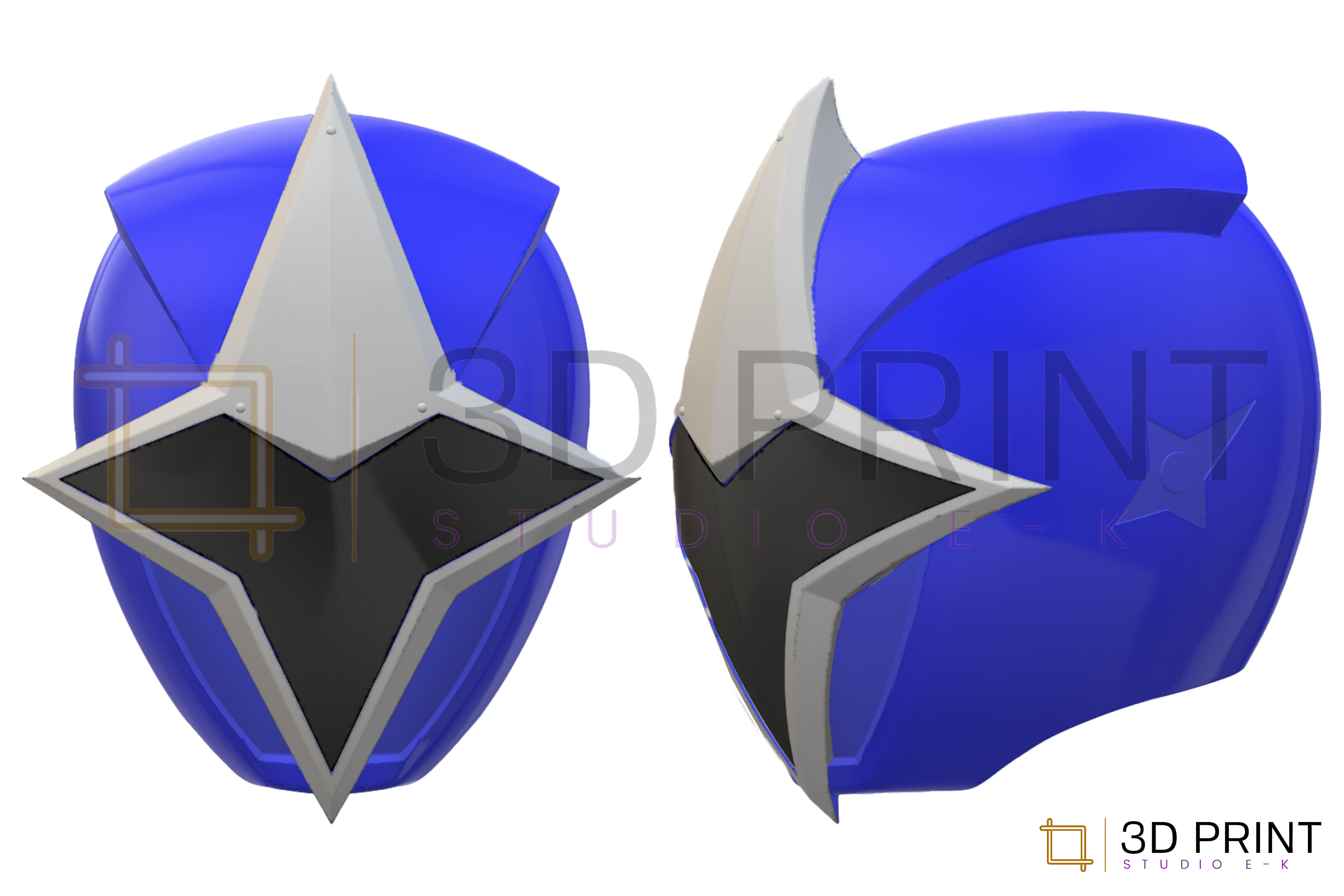 Power Rangers Ninja Steel Blue Ranger helmet 3D model 3D printable ...