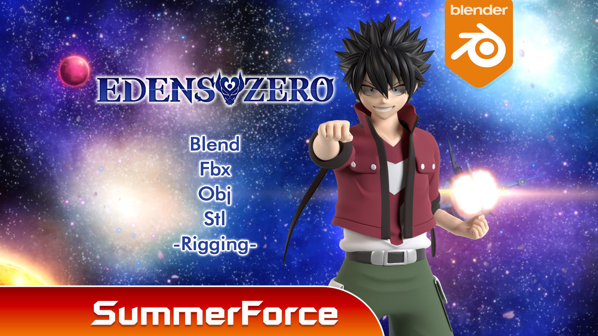 Shiki Granbell - EDENS ZERO 3D model rigged | CGTrader