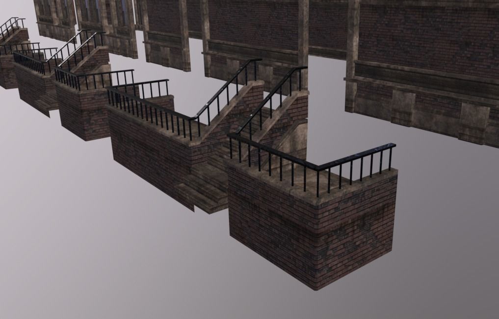 3D model Residential facade kit VR / AR / low-poly | CGTrader