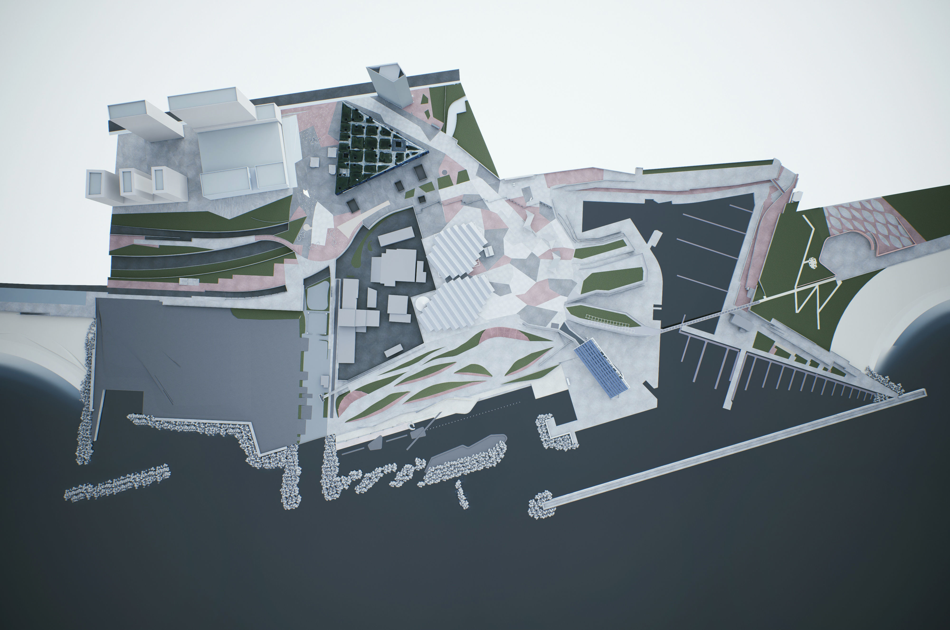 Barcelona Forum Park 3D model rigged | CGTrader
