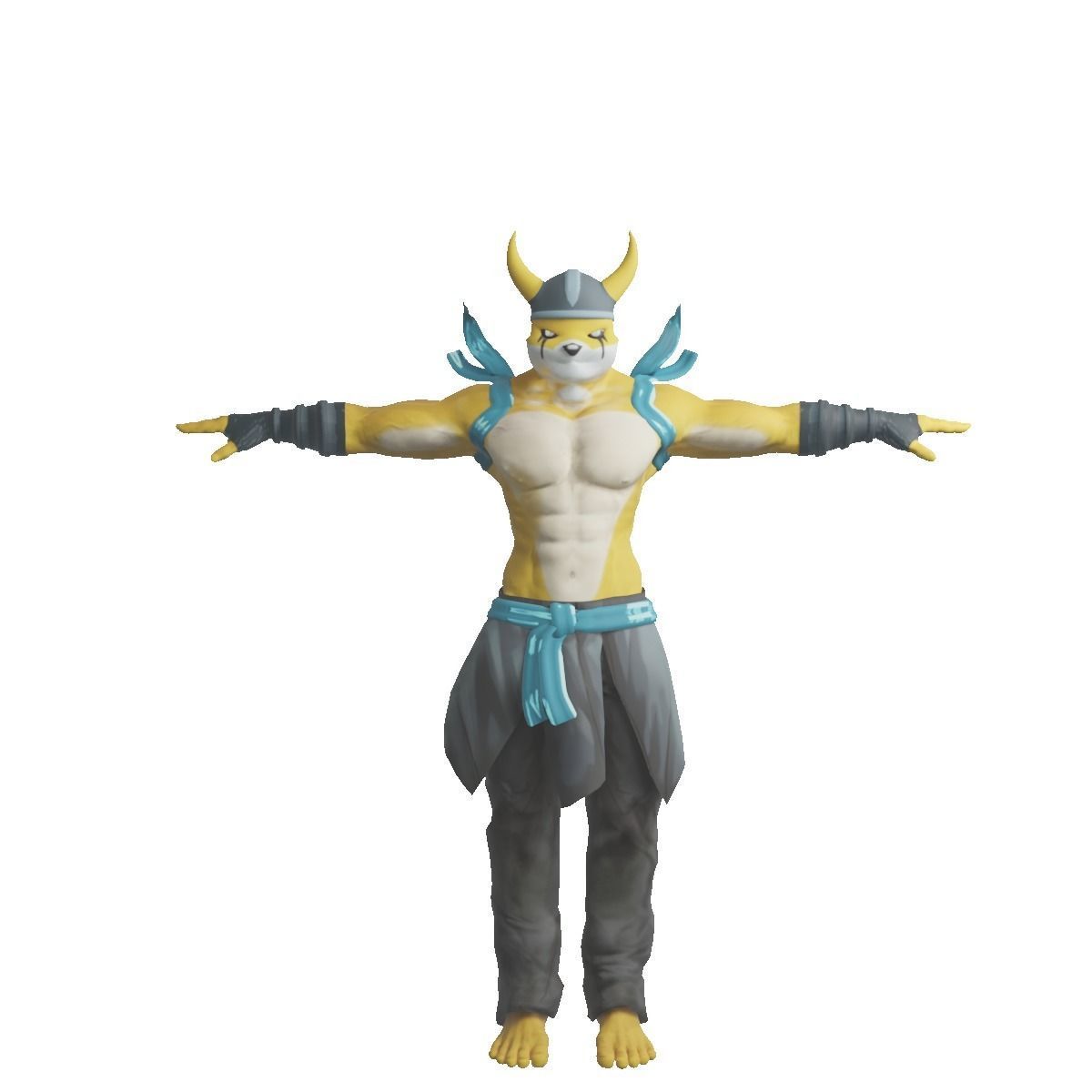 3D model stylised Fighter Low-poly game ready 3D model VR / AR / low ...