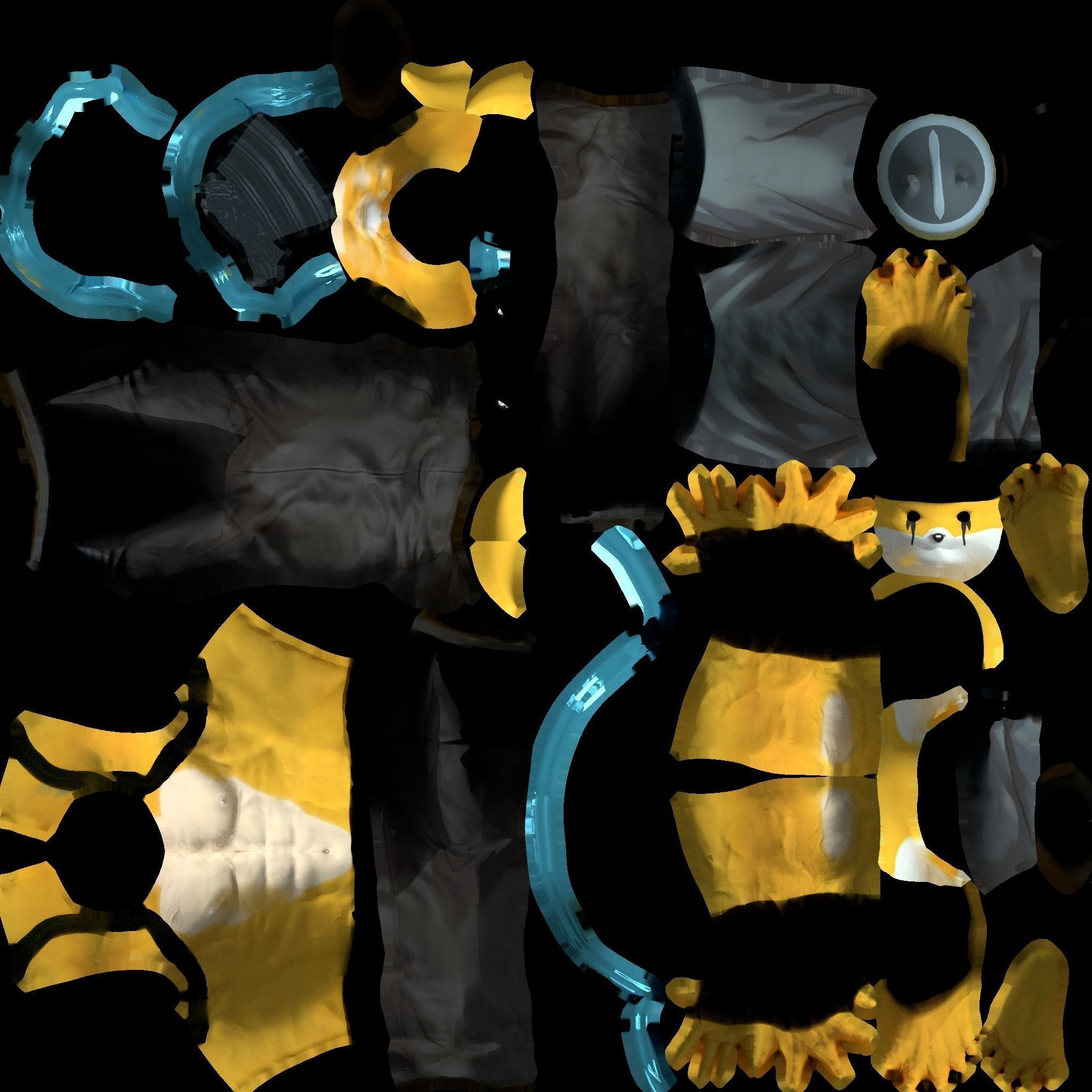 3D model stylised Fighter Low-poly game ready 3D model VR / AR / low ...