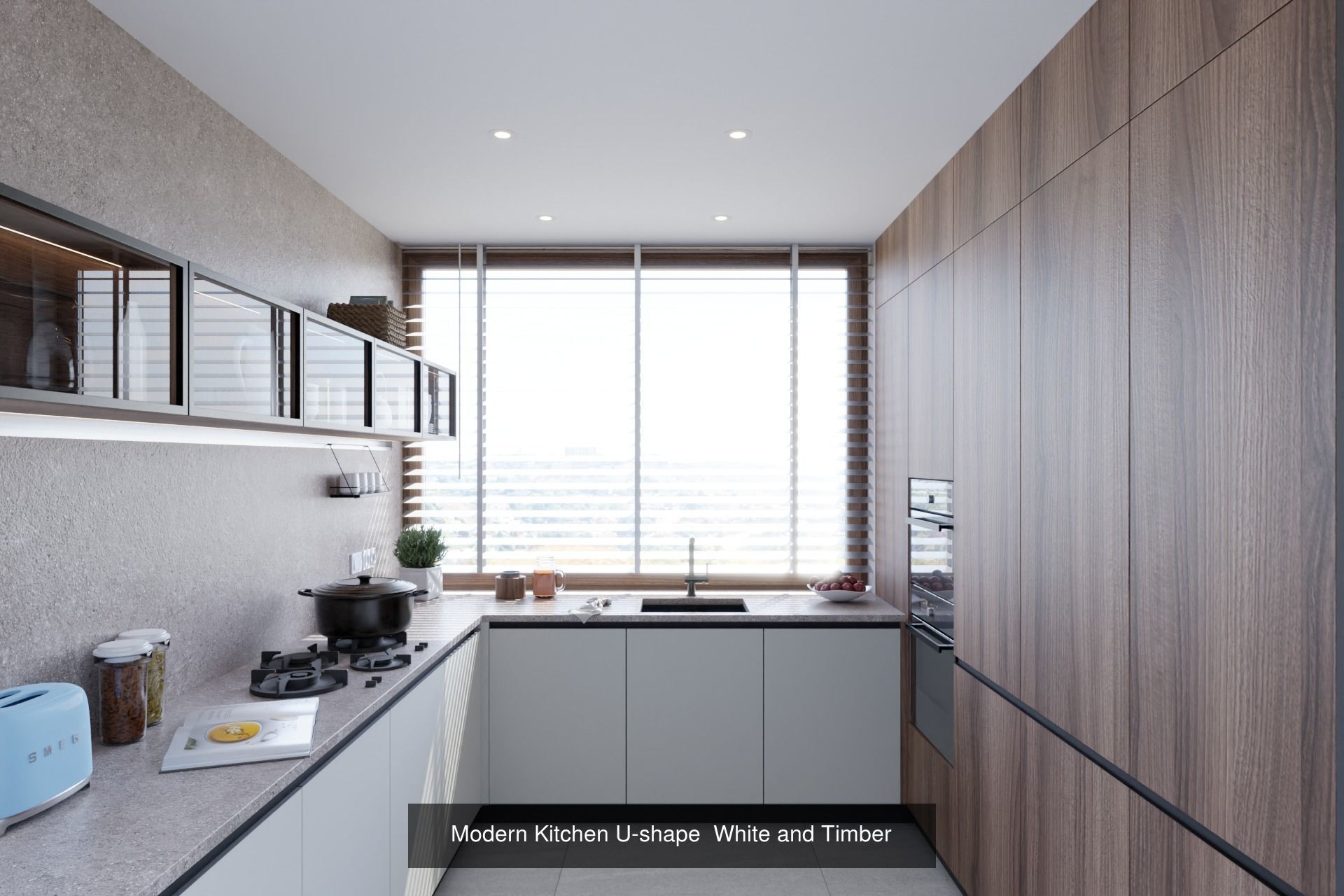 Modern small U-shape Kitchen 3D Model Collection | CGTrader