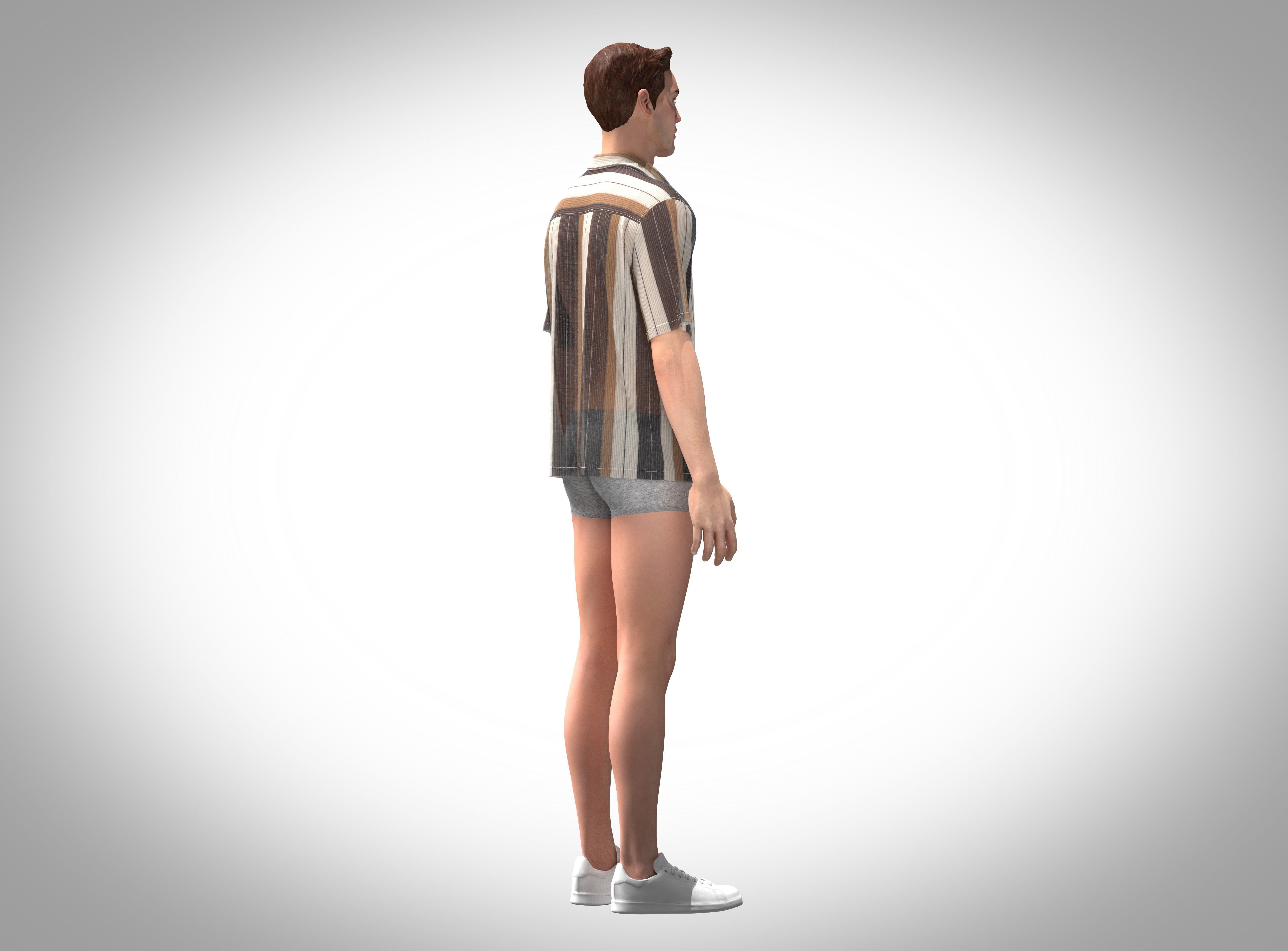 Relaxed fit shirt made of open textured fabric 3D model | CGTrader