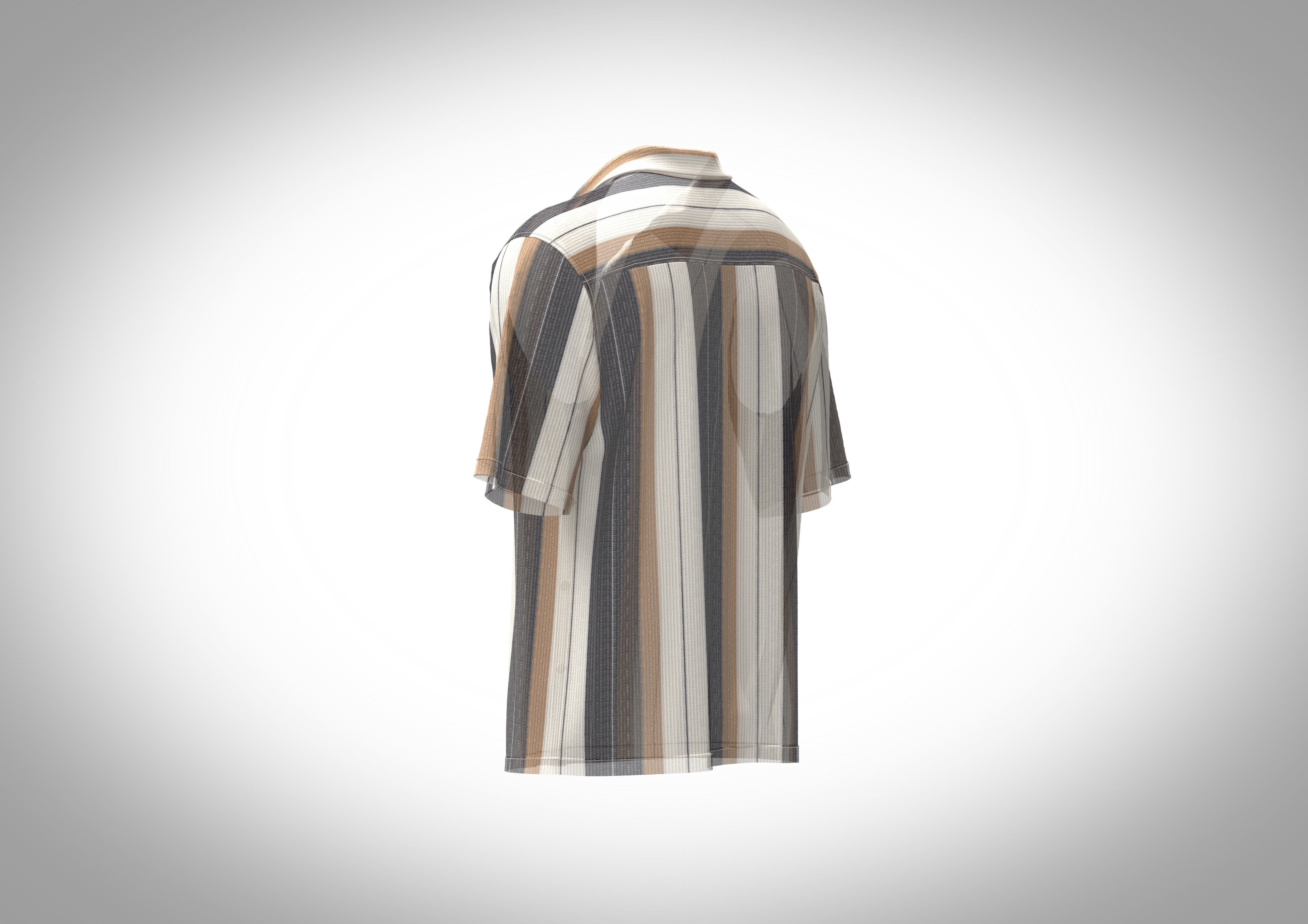 Relaxed fit shirt made of open textured fabric 3D model | CGTrader