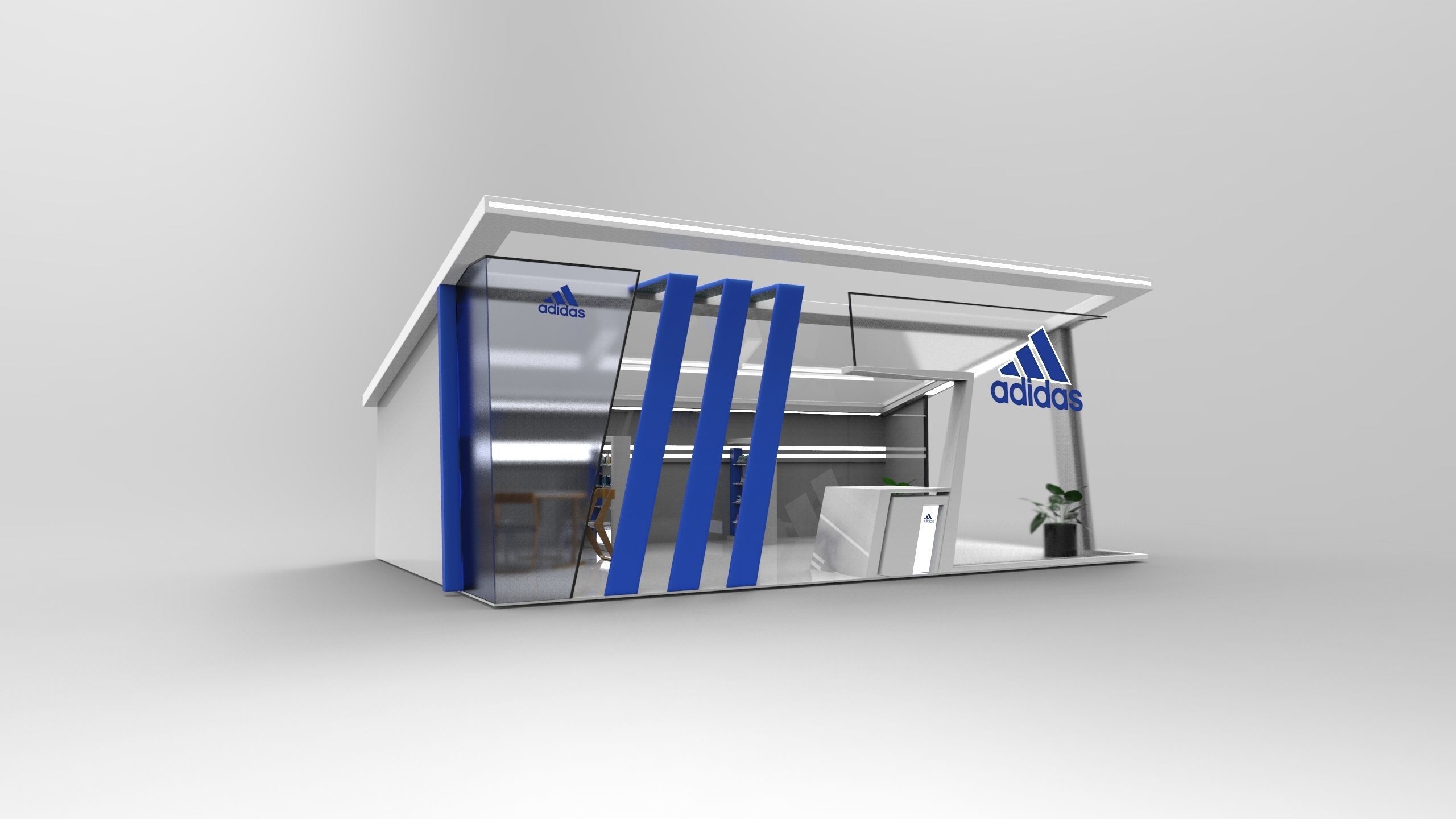 adidas booth 3D model | CGTrader