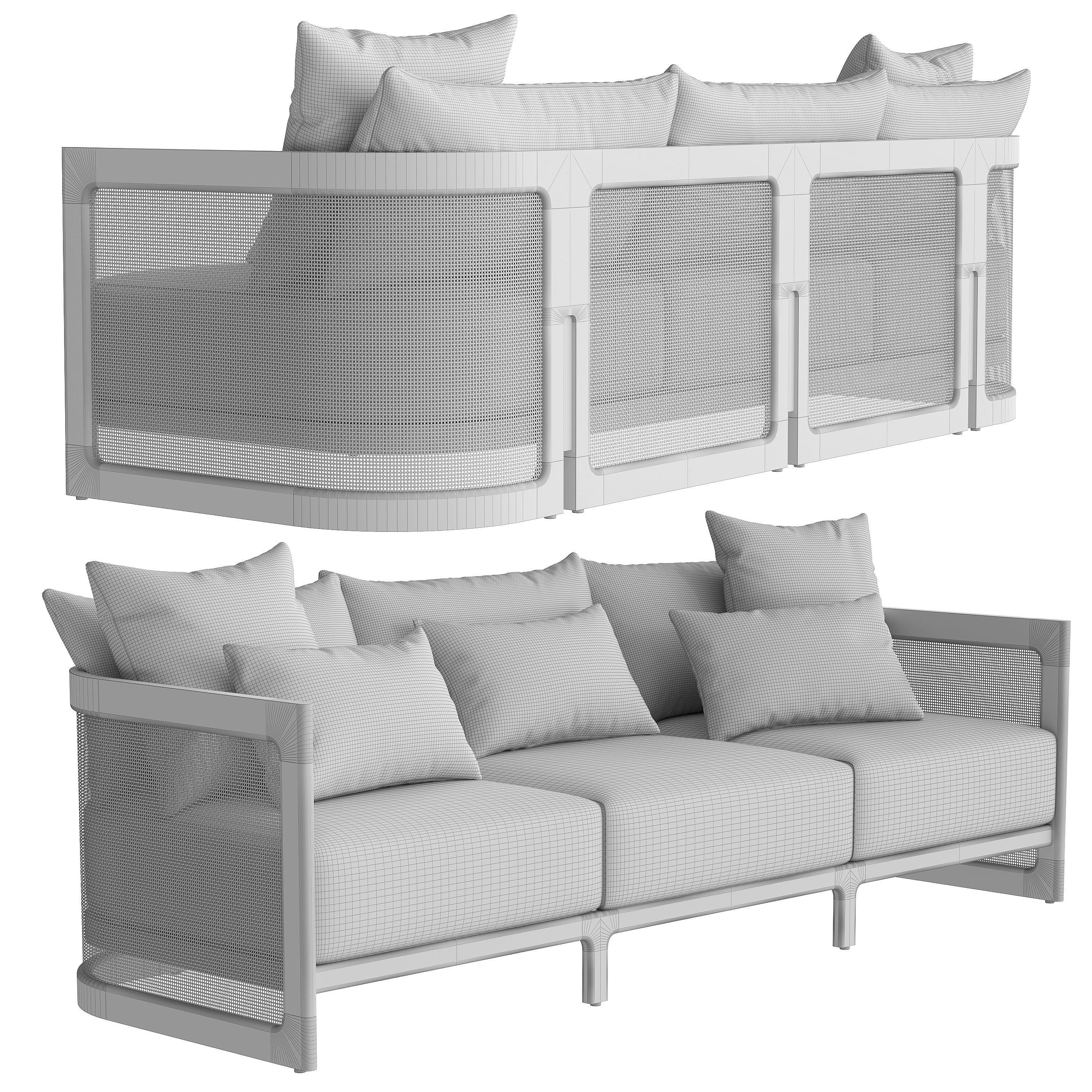 RH TRIESTE TEAK SOFA 3D model | CGTrader