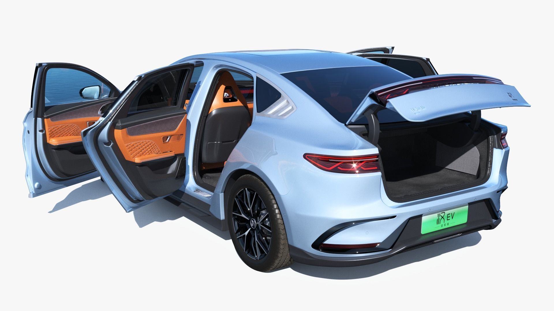 BYD Han EV 2023 Champion Edition With interior 3D model animated rigged ...