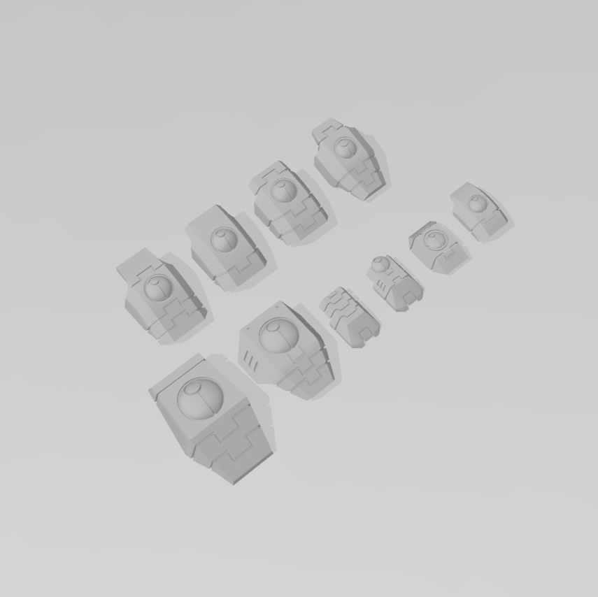 SPACE COMMUNIST SHOULDER PAD SET 3D model 3D printable | CGTrader
