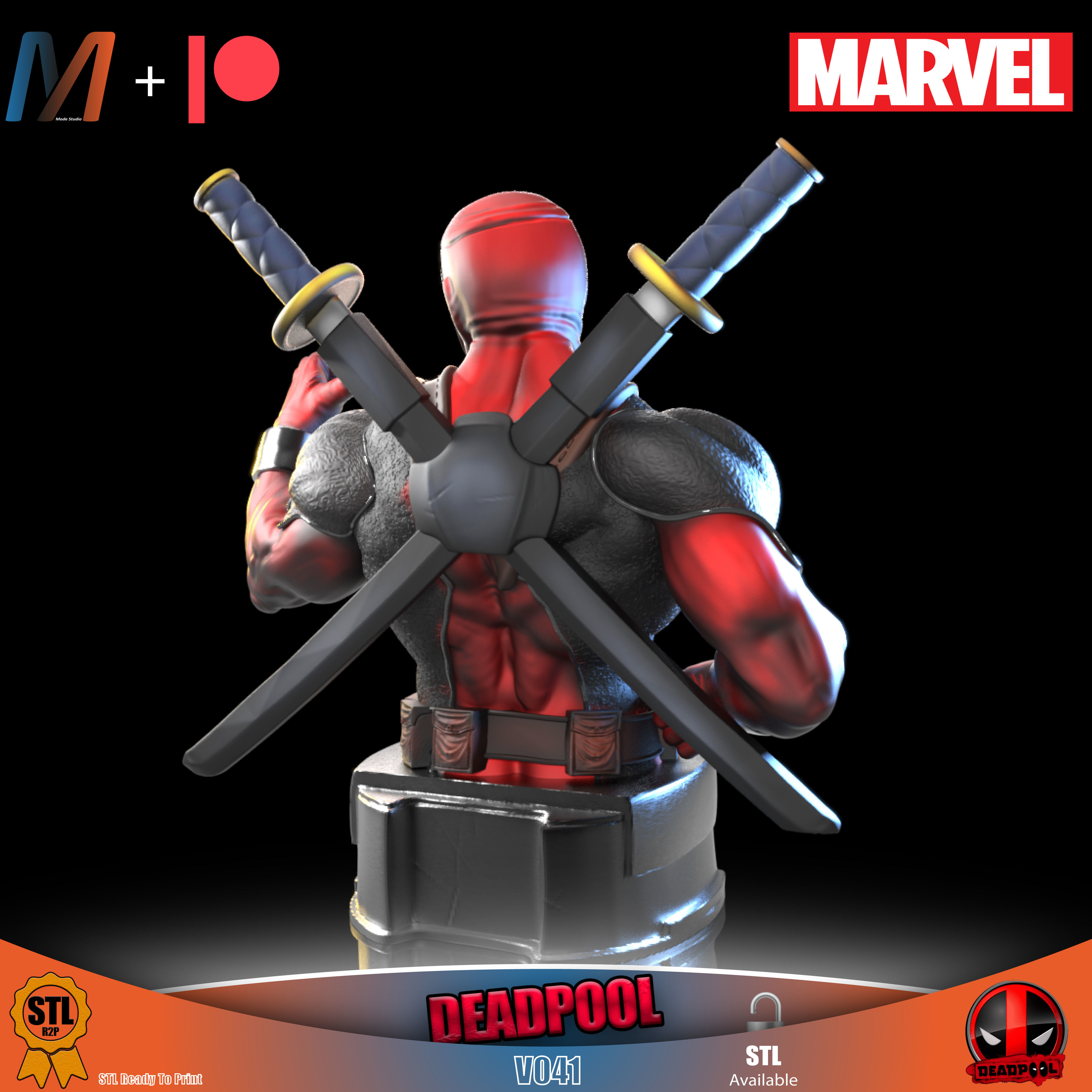 V043 - PACK X3 MARVEL DEADPOOL 3D model 3D printable | CGTrader